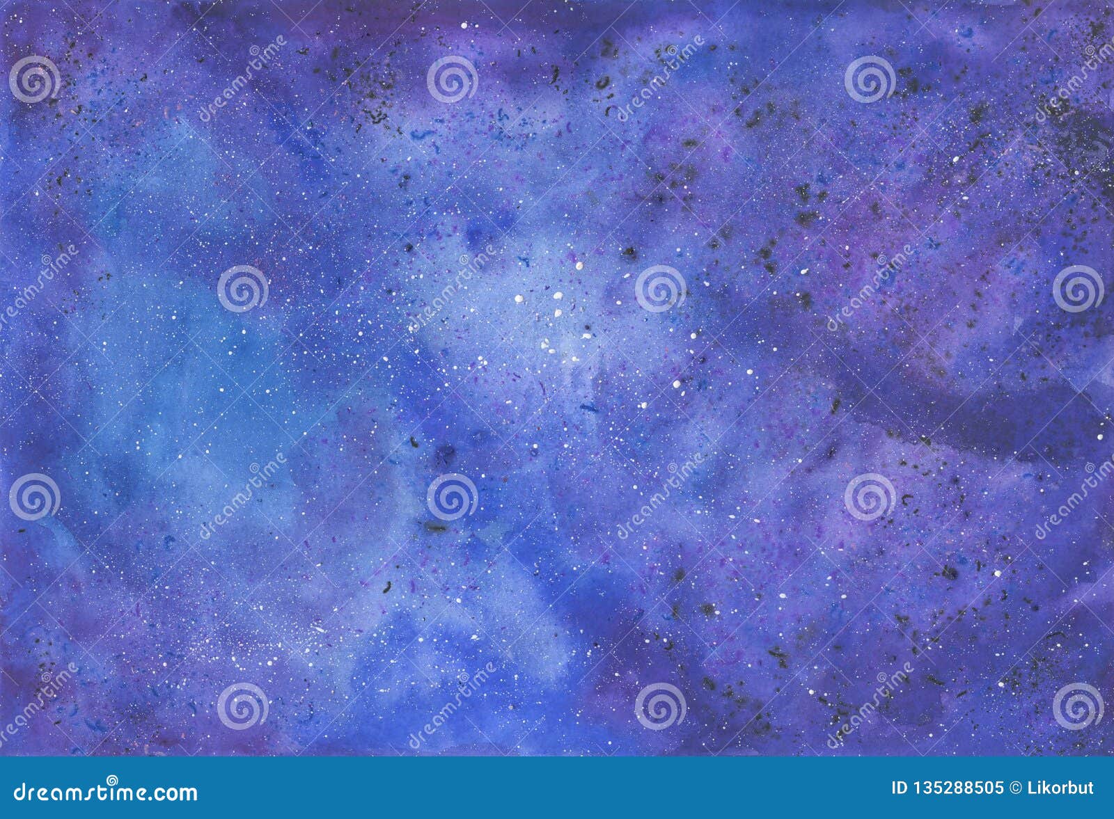 Watercolor Deep Sky Background Stock Image - Image of desktop, handmade ...