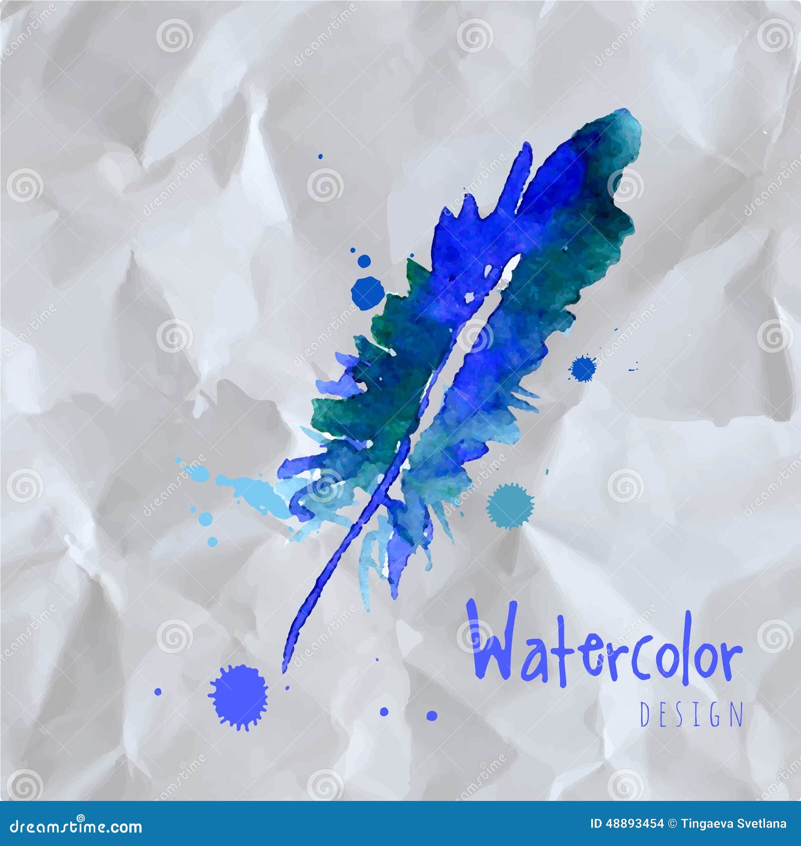 Watercolor Design Element Feather Stock Vector - Illustration of ...