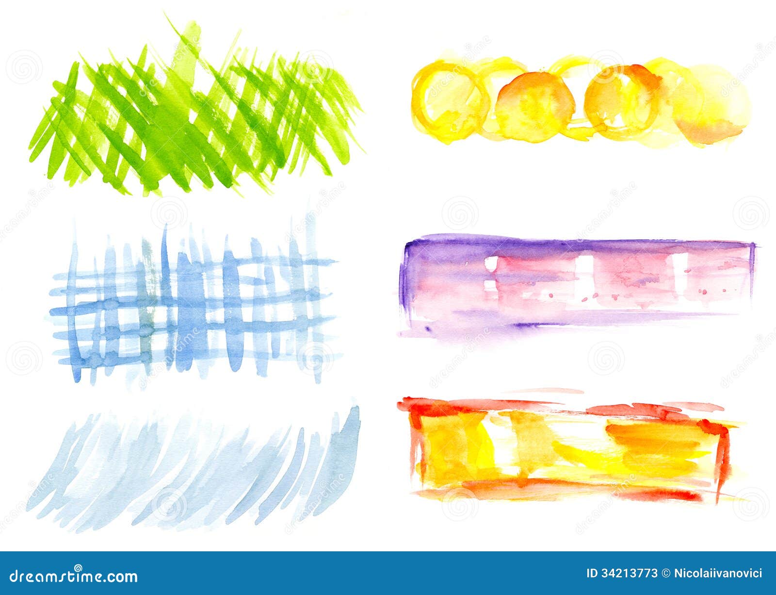 Watercolor design elements stock illustration. Illustration of design ...