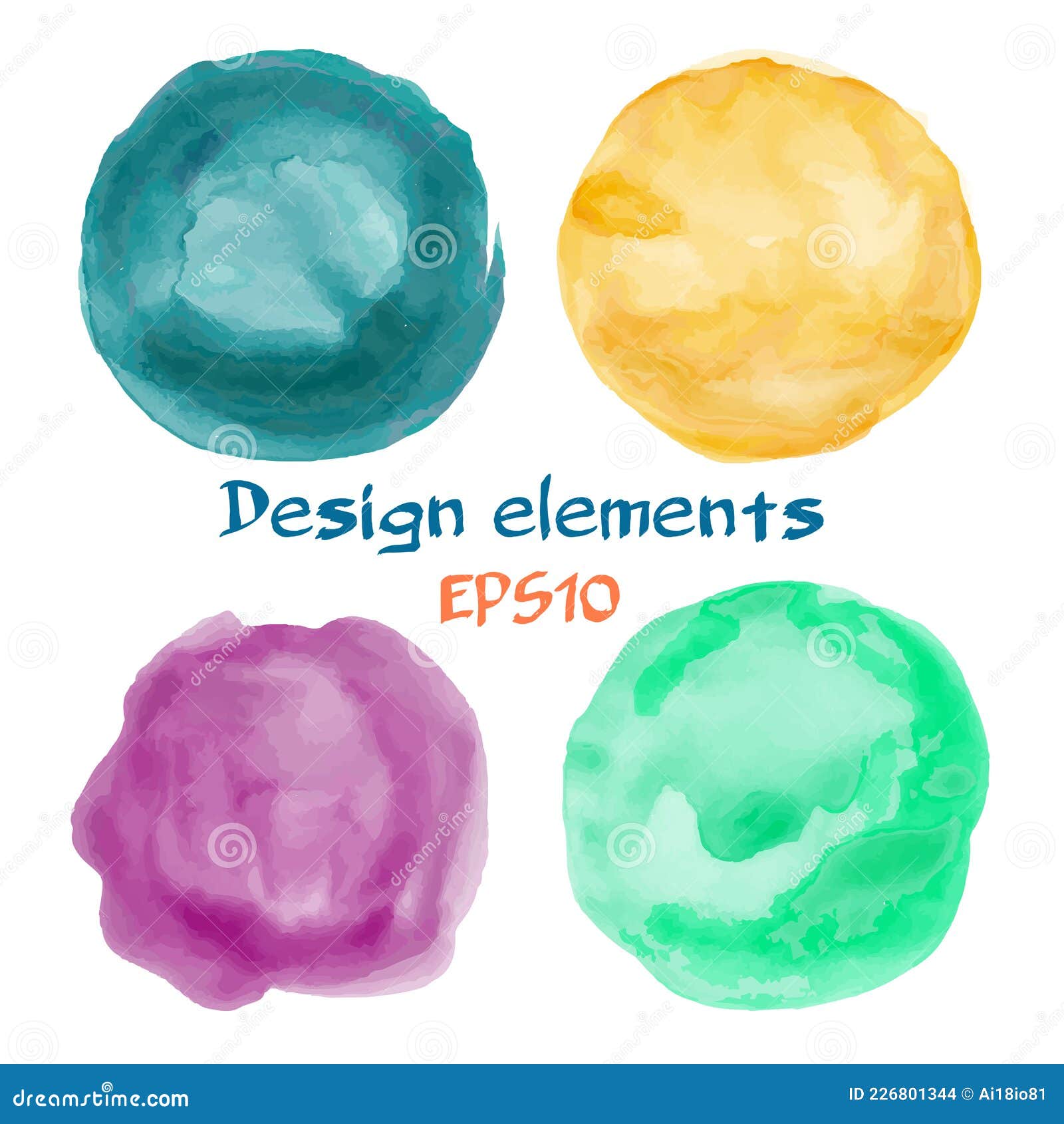 Watercolor Design Elements. Isolated Vector. Stock Vector ...
