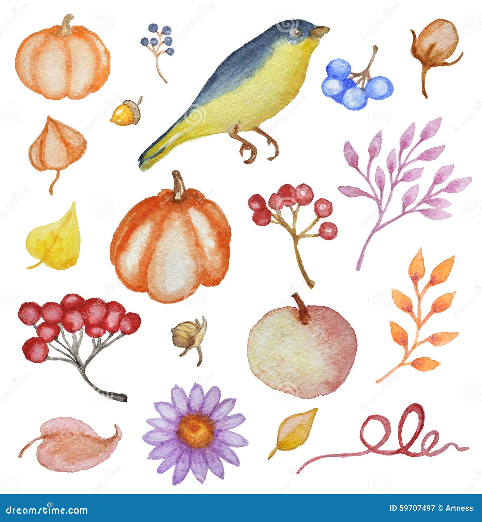 Watercolor design elements stock illustration. Illustration of ...