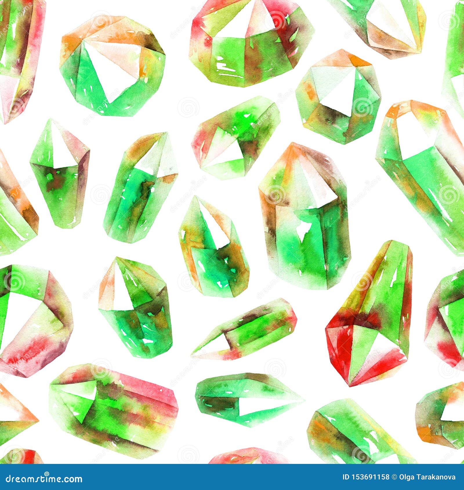 Watercolor Diamond Crystals Stock Illustration - Illustration of ...