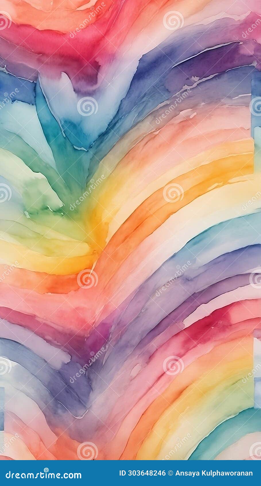 Watercolor Digital Paper Rainbow Gradient Grid Lines Stock Illustration ...