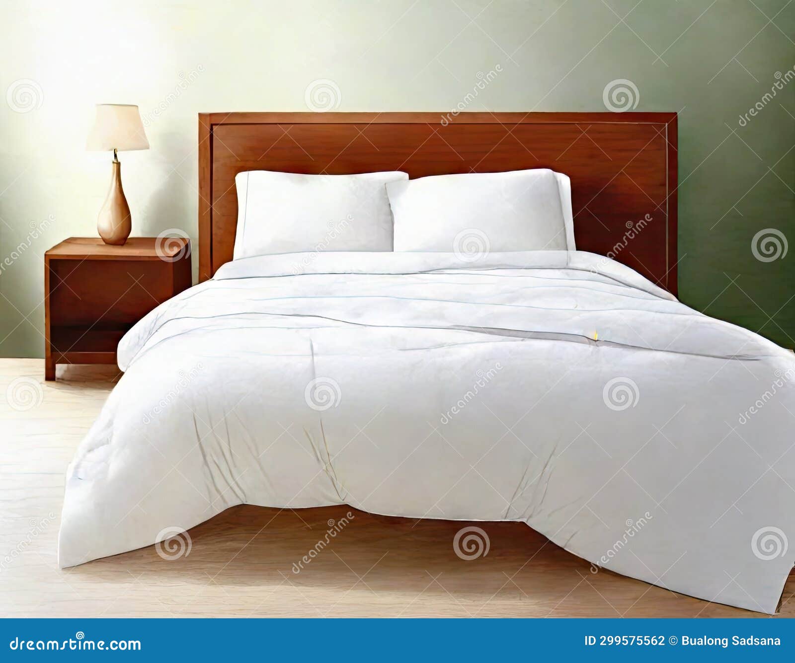 Watercolor of Down Comforter Folded Neatly on a Clean Surface Stock ...