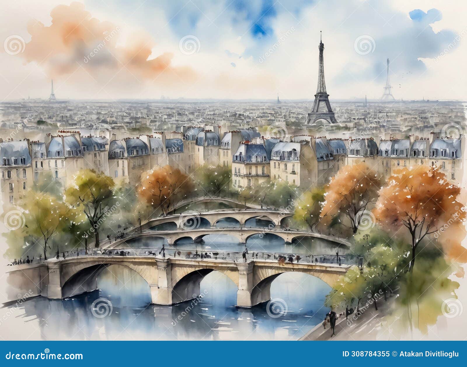 Parisian Rooftops: Abstract Impasto Art. Generative AI Royalty-Free ...