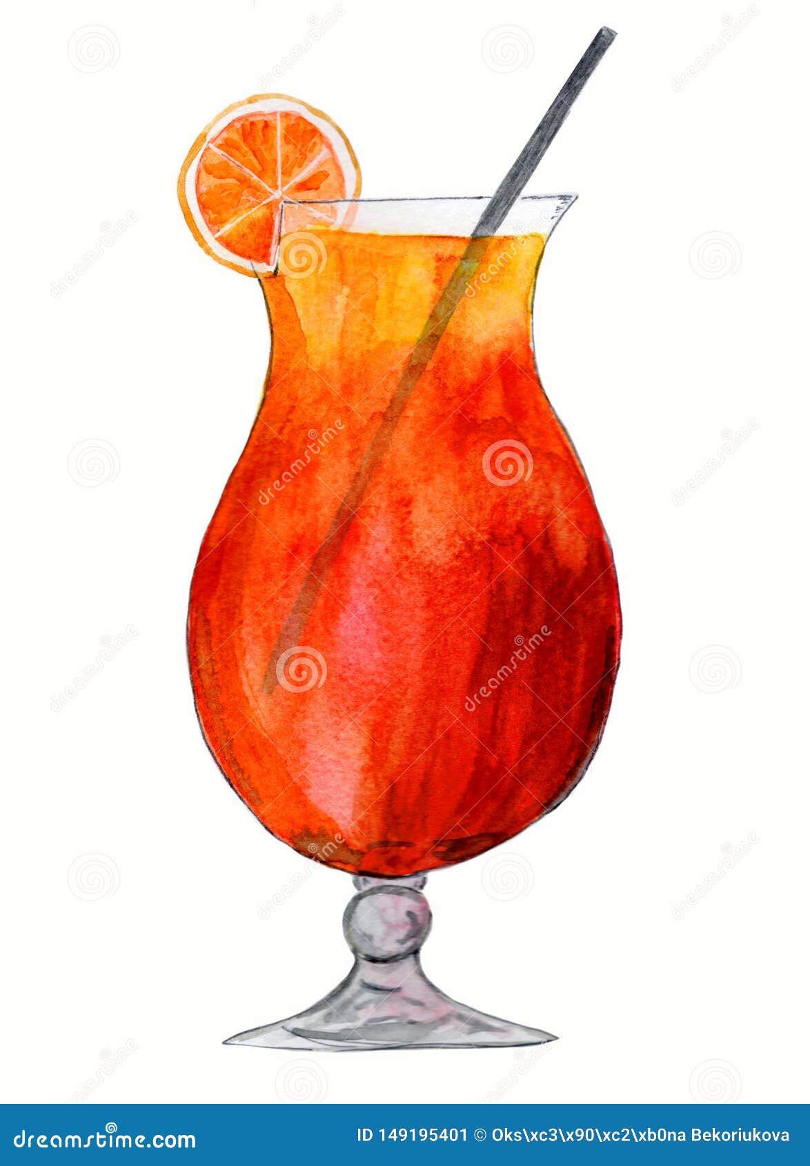 Watercolor Drawing of Cold Drinks Stock Illustration - Illustration of ...