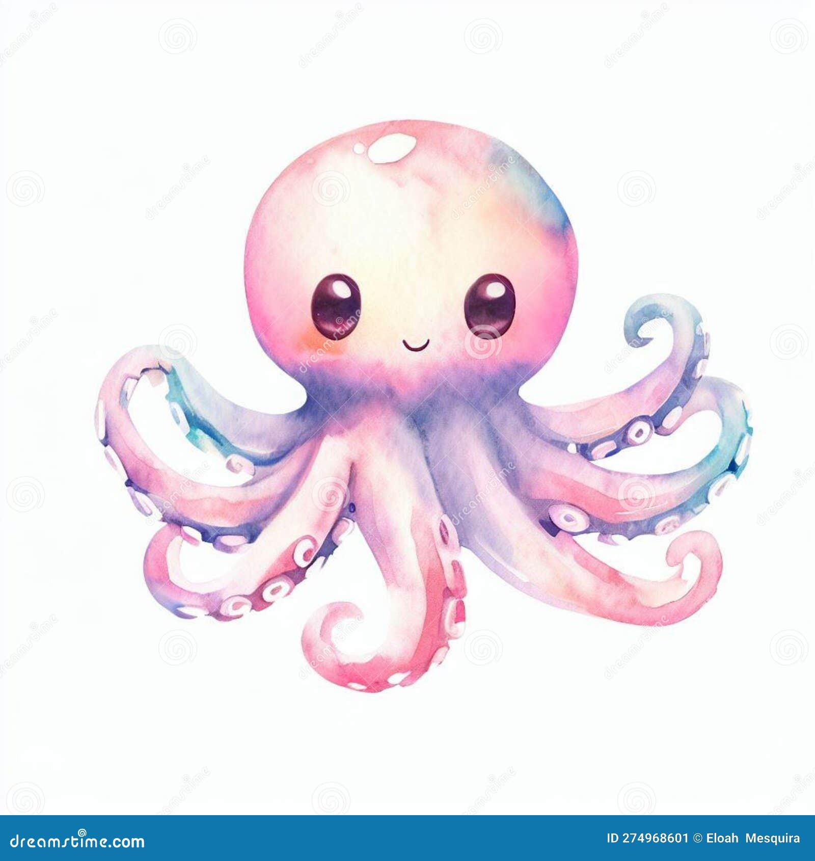 Cute and smiling octopus stock illustration. Illustration of nose ...