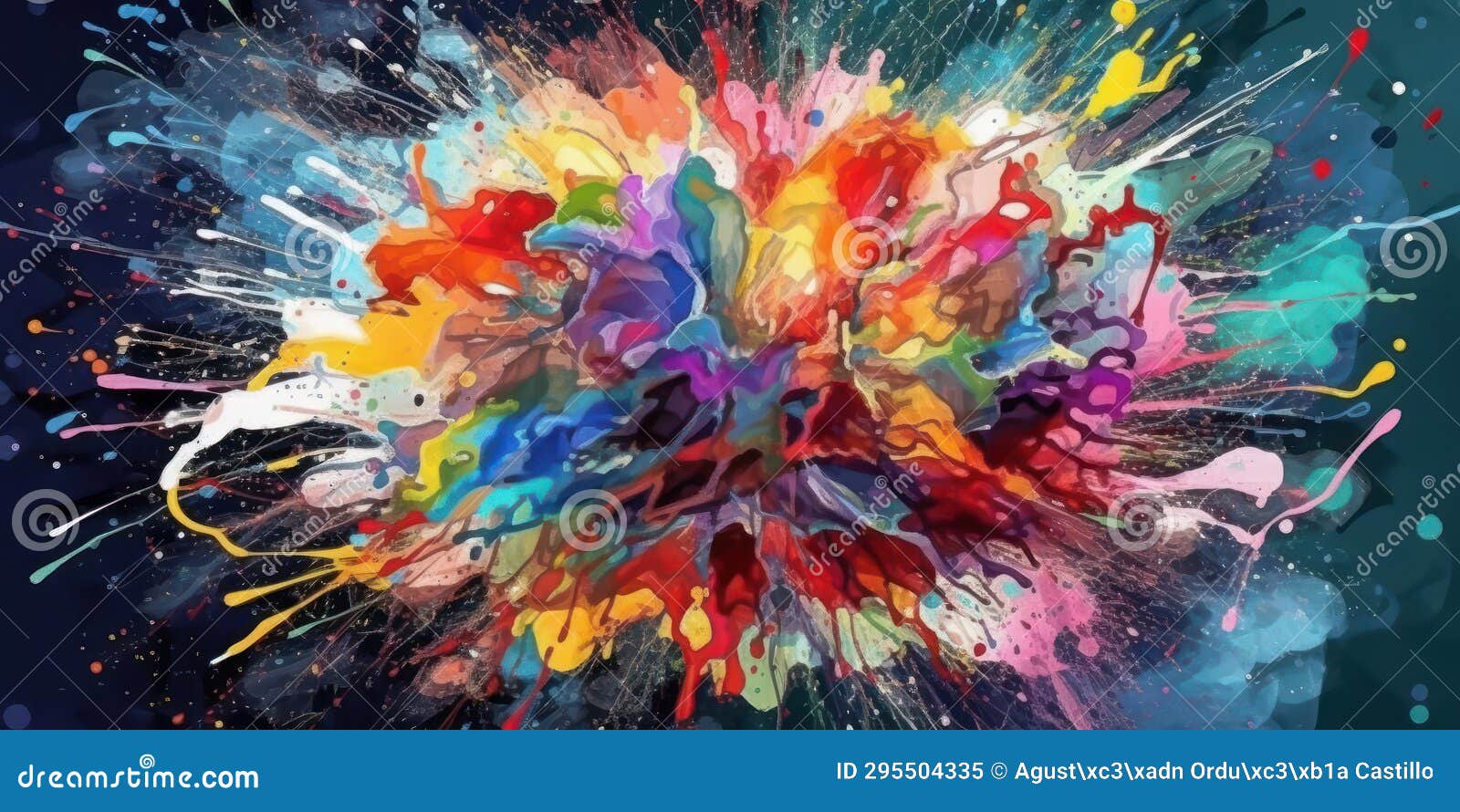 Watercolor Drawing of an Explosion of Color. Generative AI. Stock ...