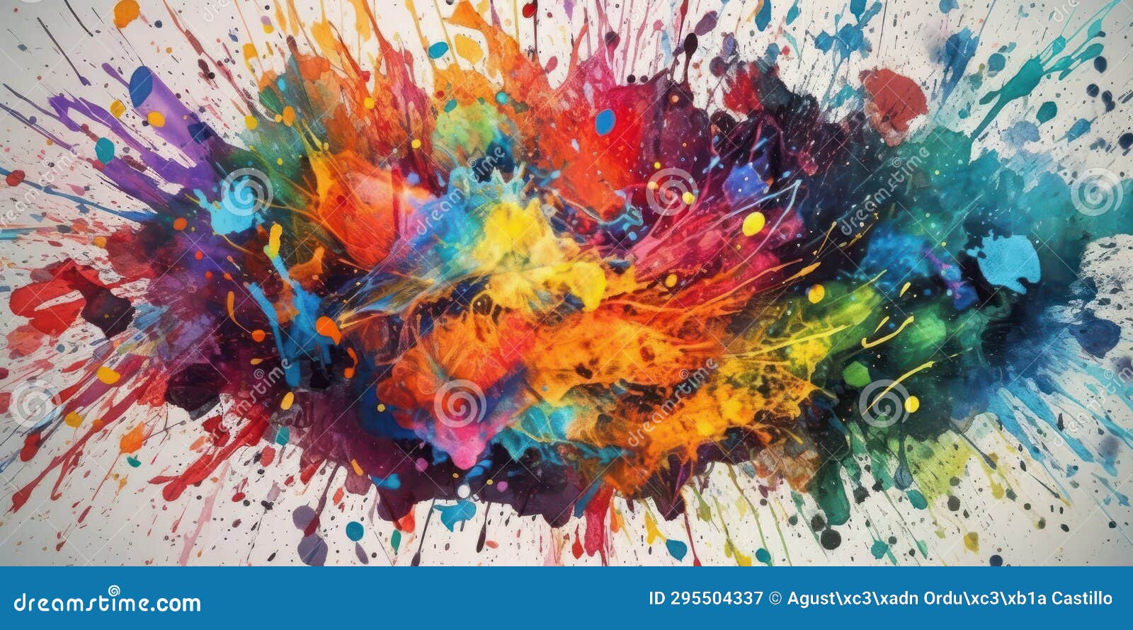 Watercolor Drawing of an Explosion of Color. Generative AI. Stock ...