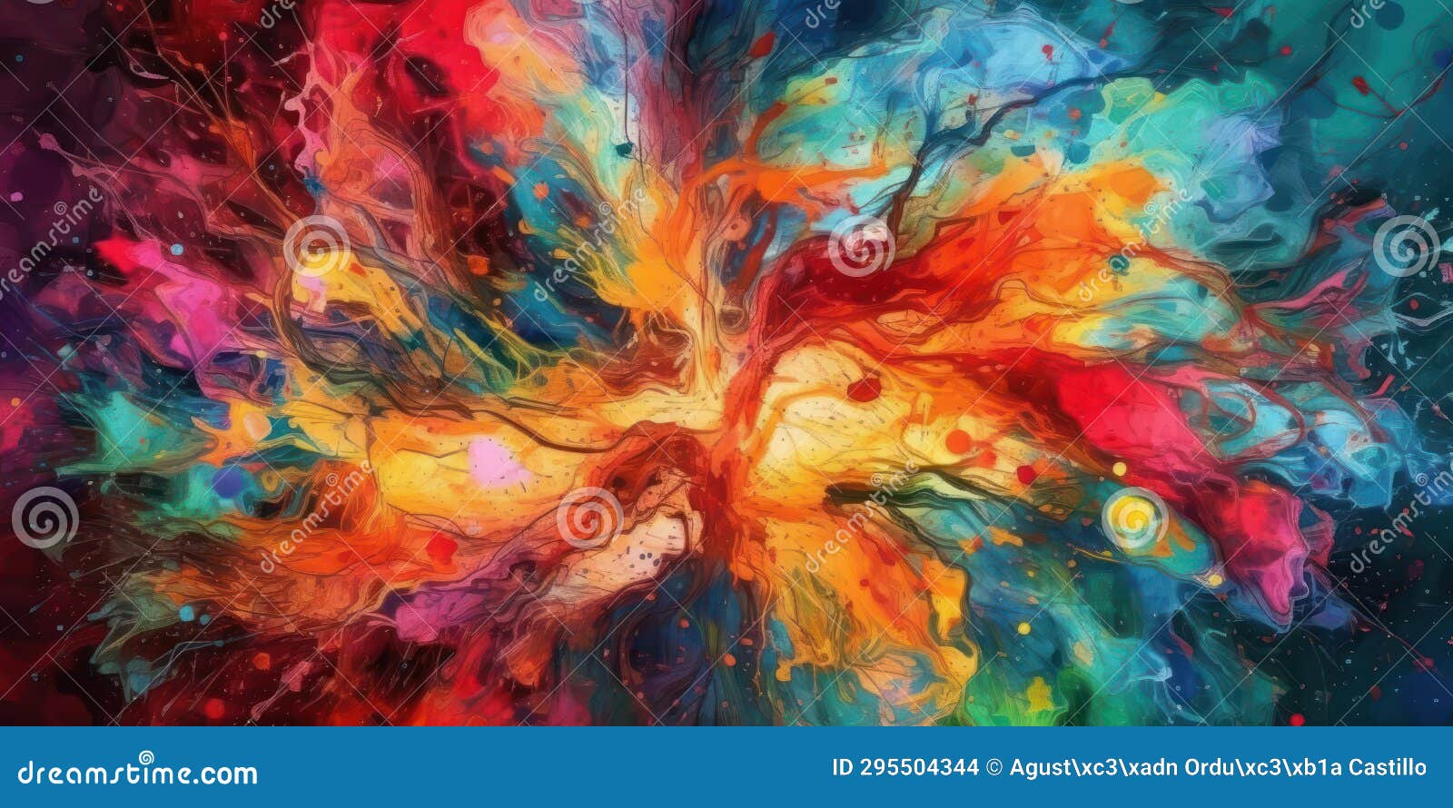 Watercolor Drawing of an Explosion of Color. Generative AI. Stock ...