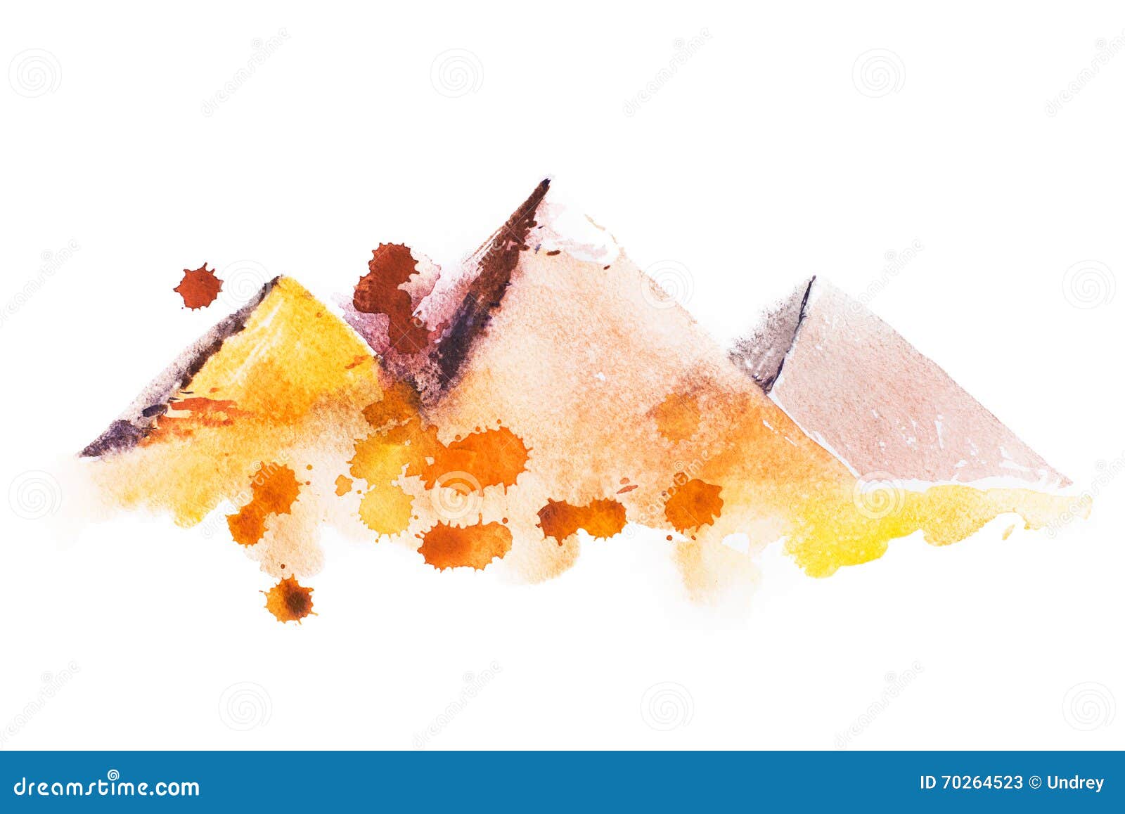 Watercolor Drawing of Giza Pyramids, Queens Pyramids in Egypt Stock ...