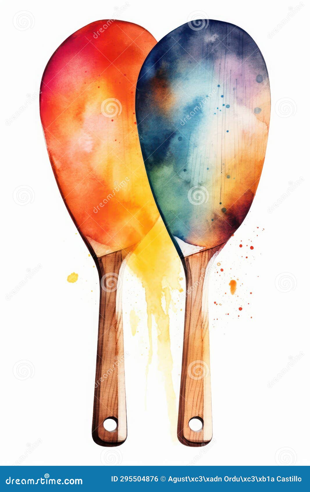 Watercolor Drawing of a Padel Racket. Stock Illustration - Illustration ...