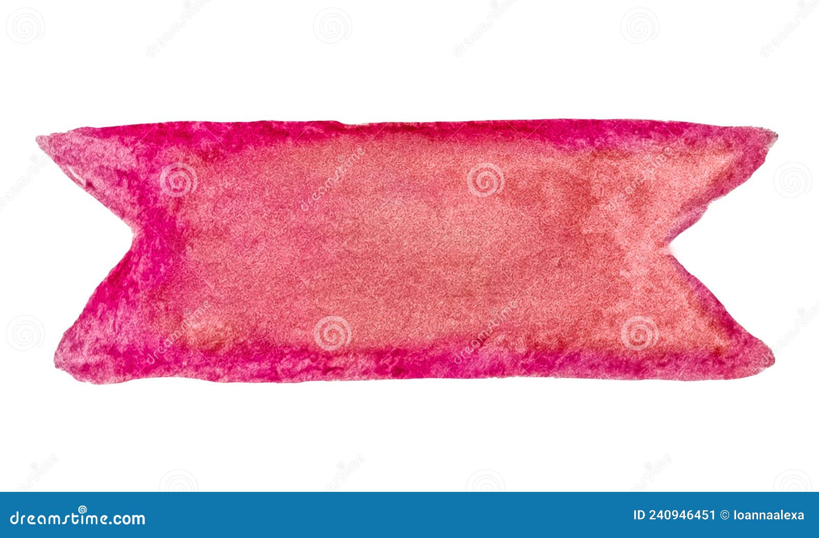 Watercolor Drawing of Pink-red Rectangular Ribbon Stock Image - Image ...