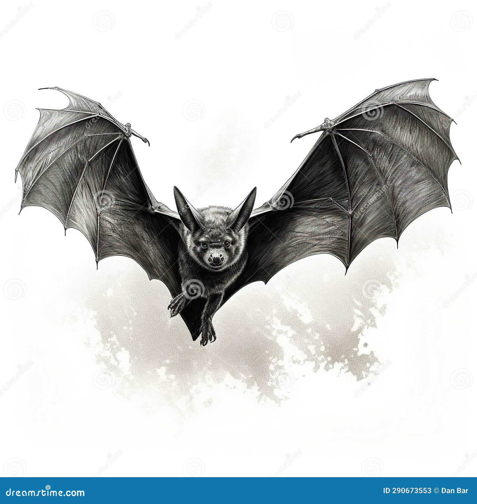 Watercolor Drawing of a Scary Bat, Spooky Halloween Element. Generative ...