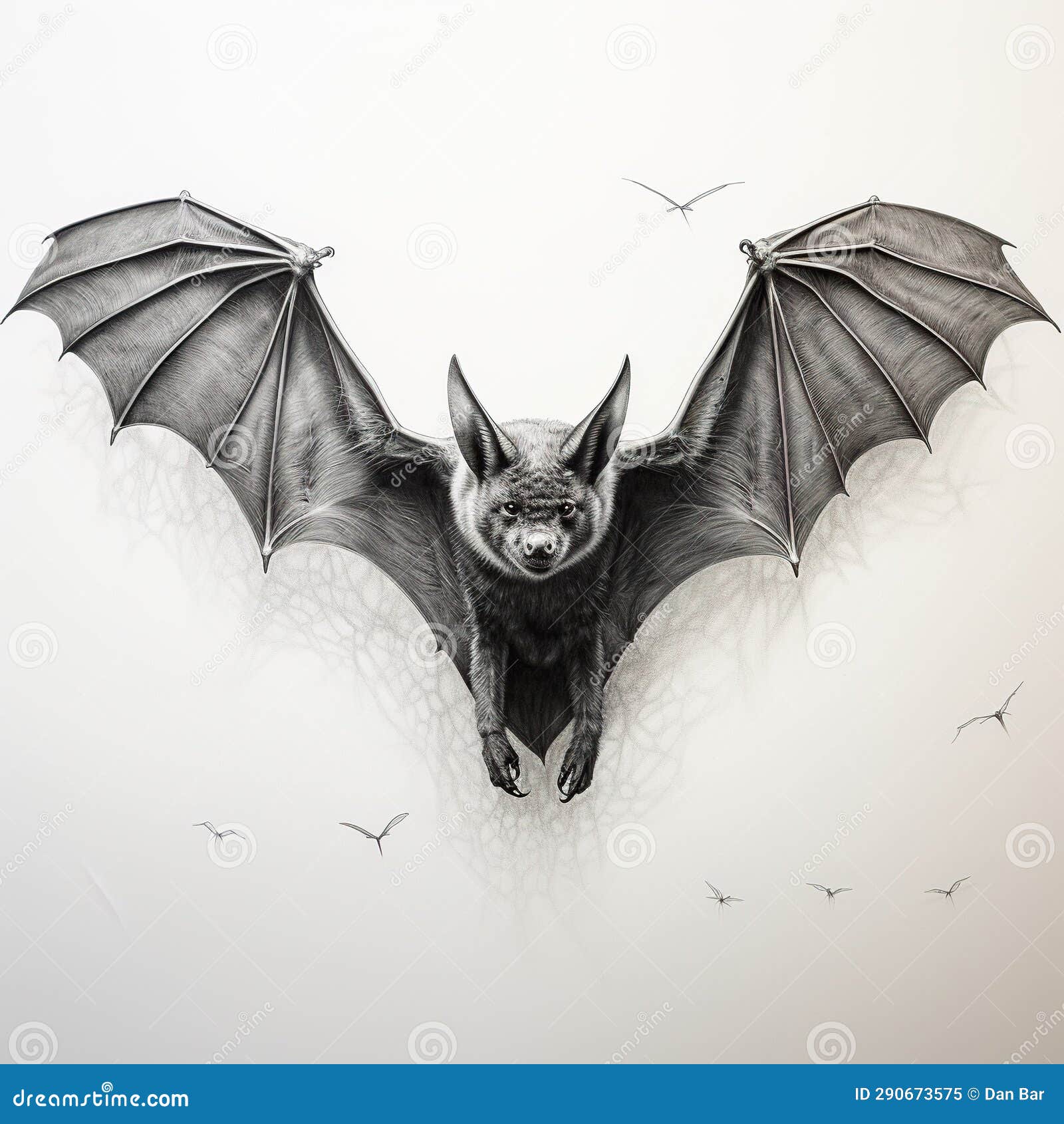 Watercolor Drawing of a Scary Bat, Spooky Halloween Element. Generative ...