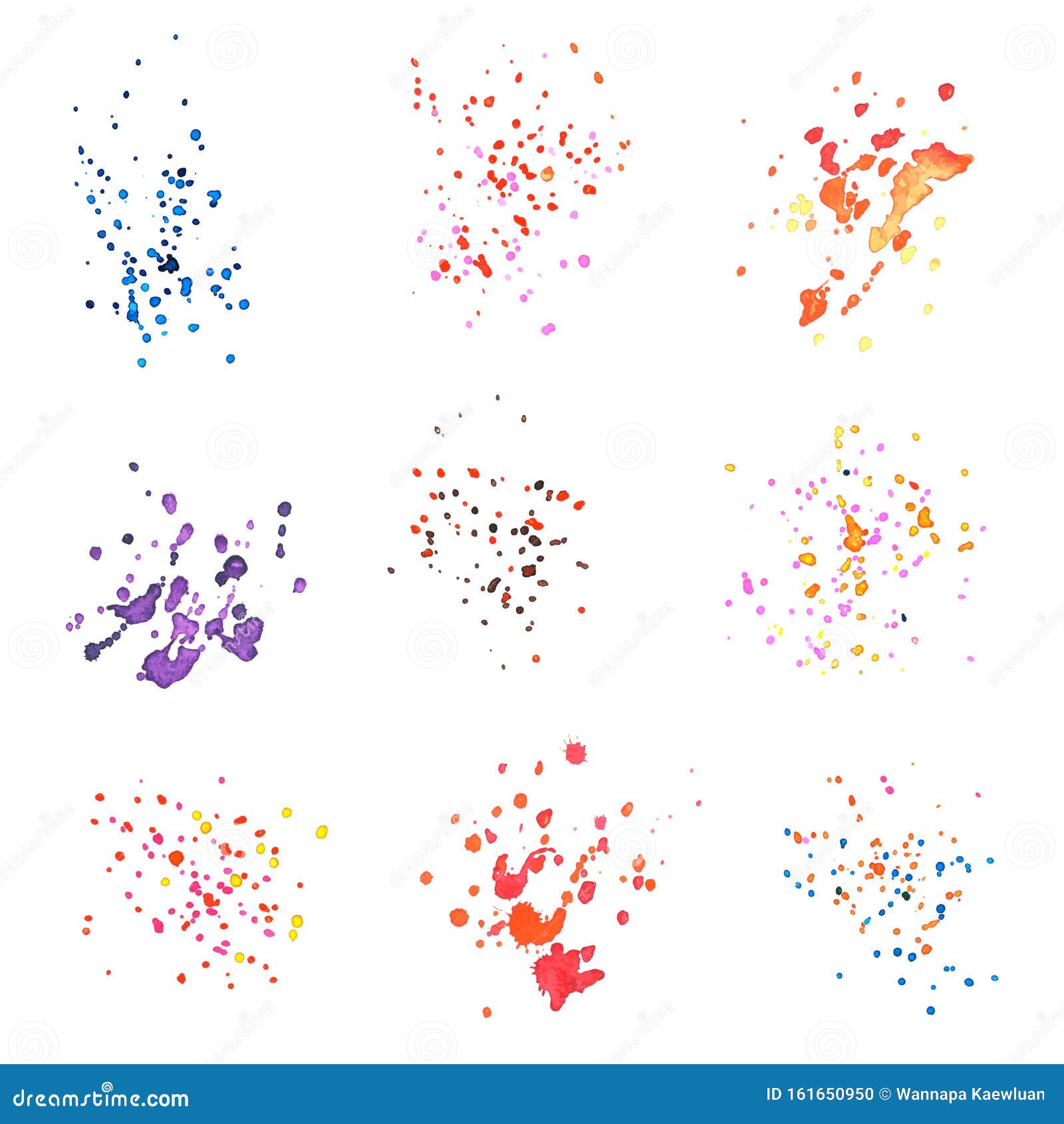 Watercolor Drop Splash Vector Hand Drawn Paint Stock Vector ...