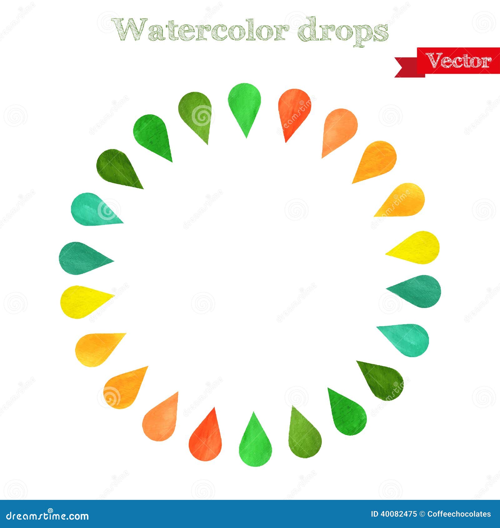 Watercolor drops stock vector. Illustration of abstract - 40082475