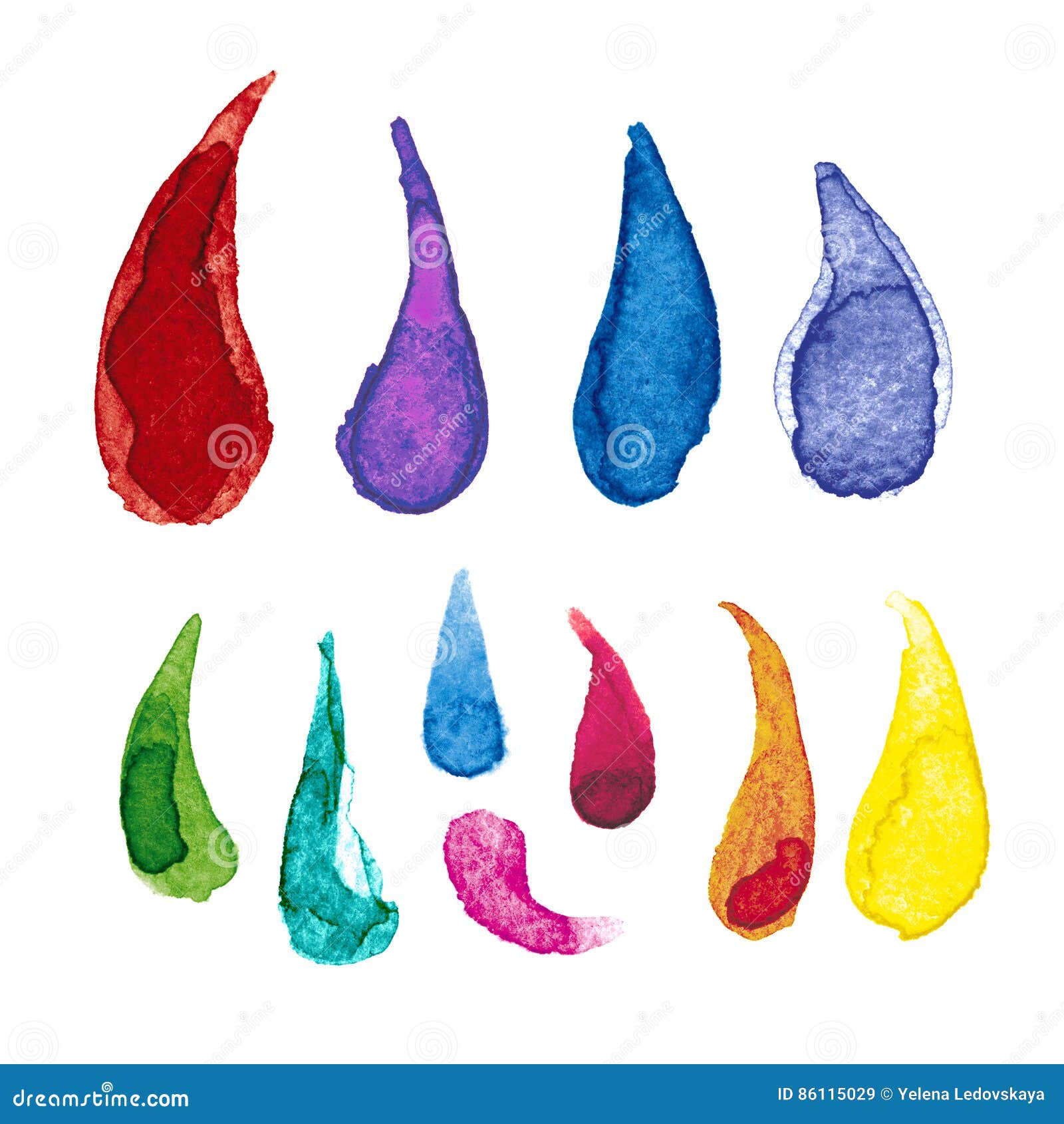 Watercolor drops stock illustration. Illustration of colors - 86115029