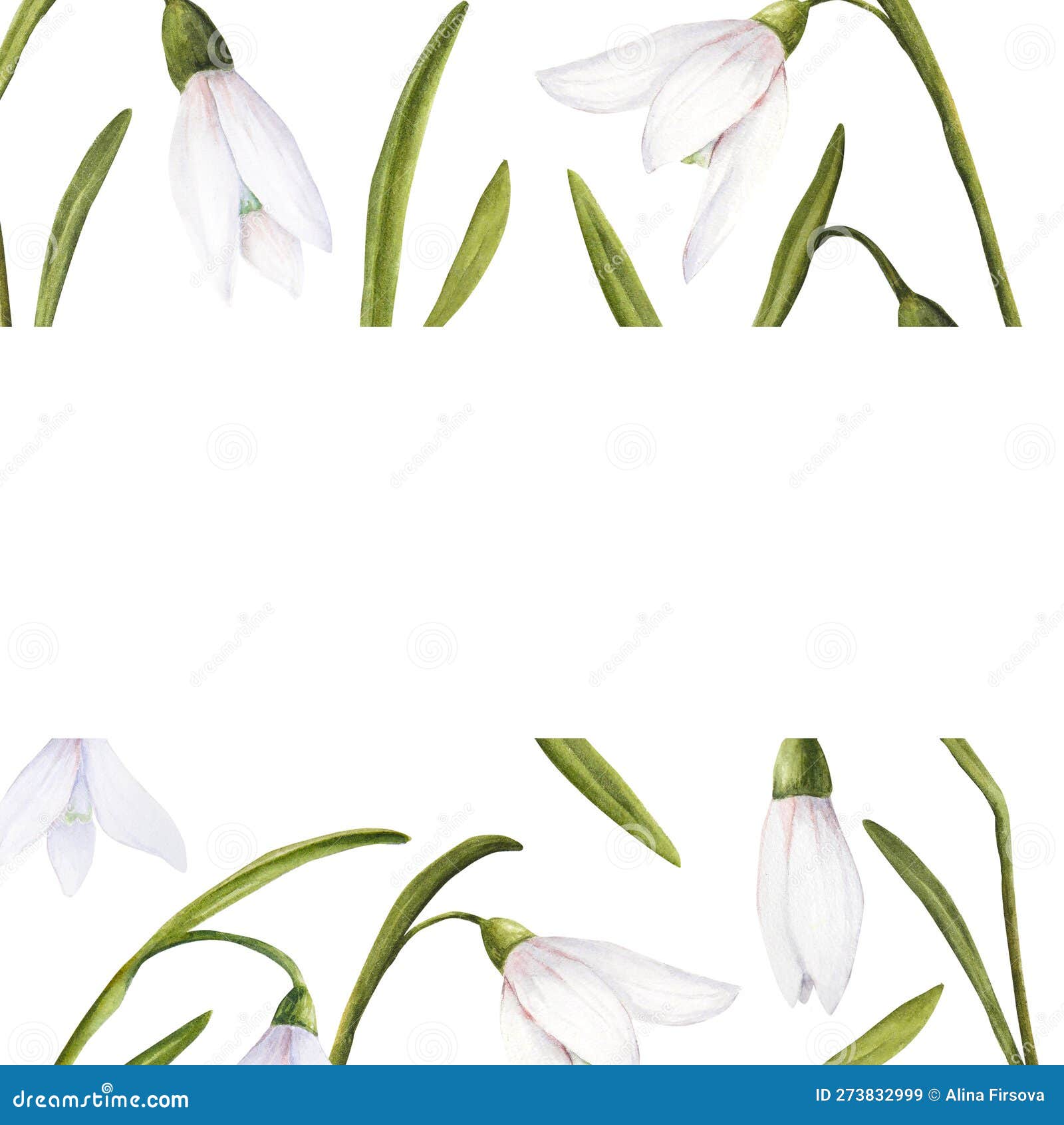 Bouquet Of Snowdrops Tied With A Red Ribbon And A Note Attached To The ...