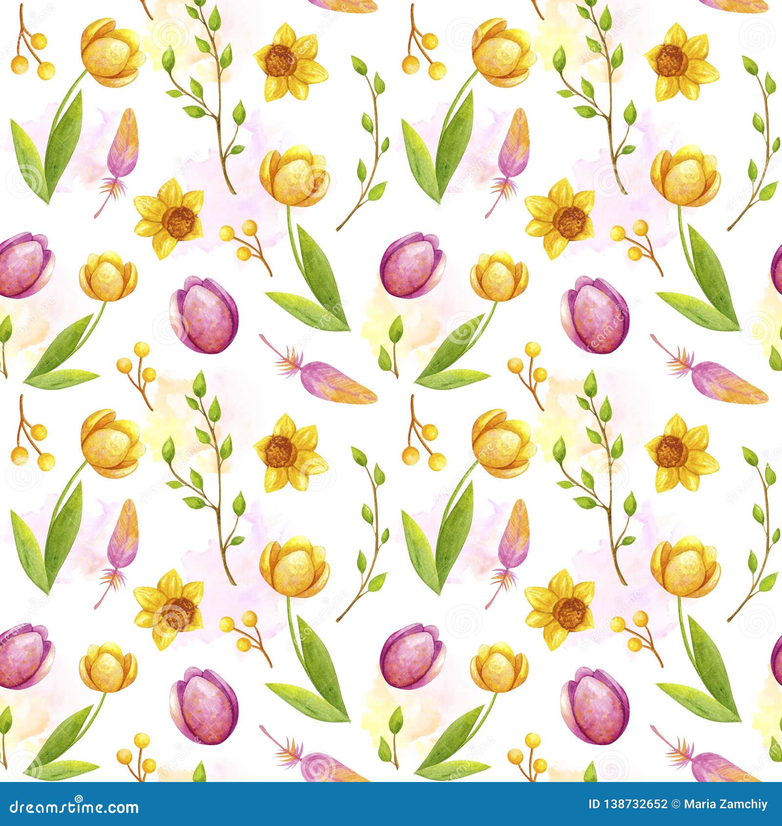 Watercolor easter pattern stock illustration. Illustration of digital ...