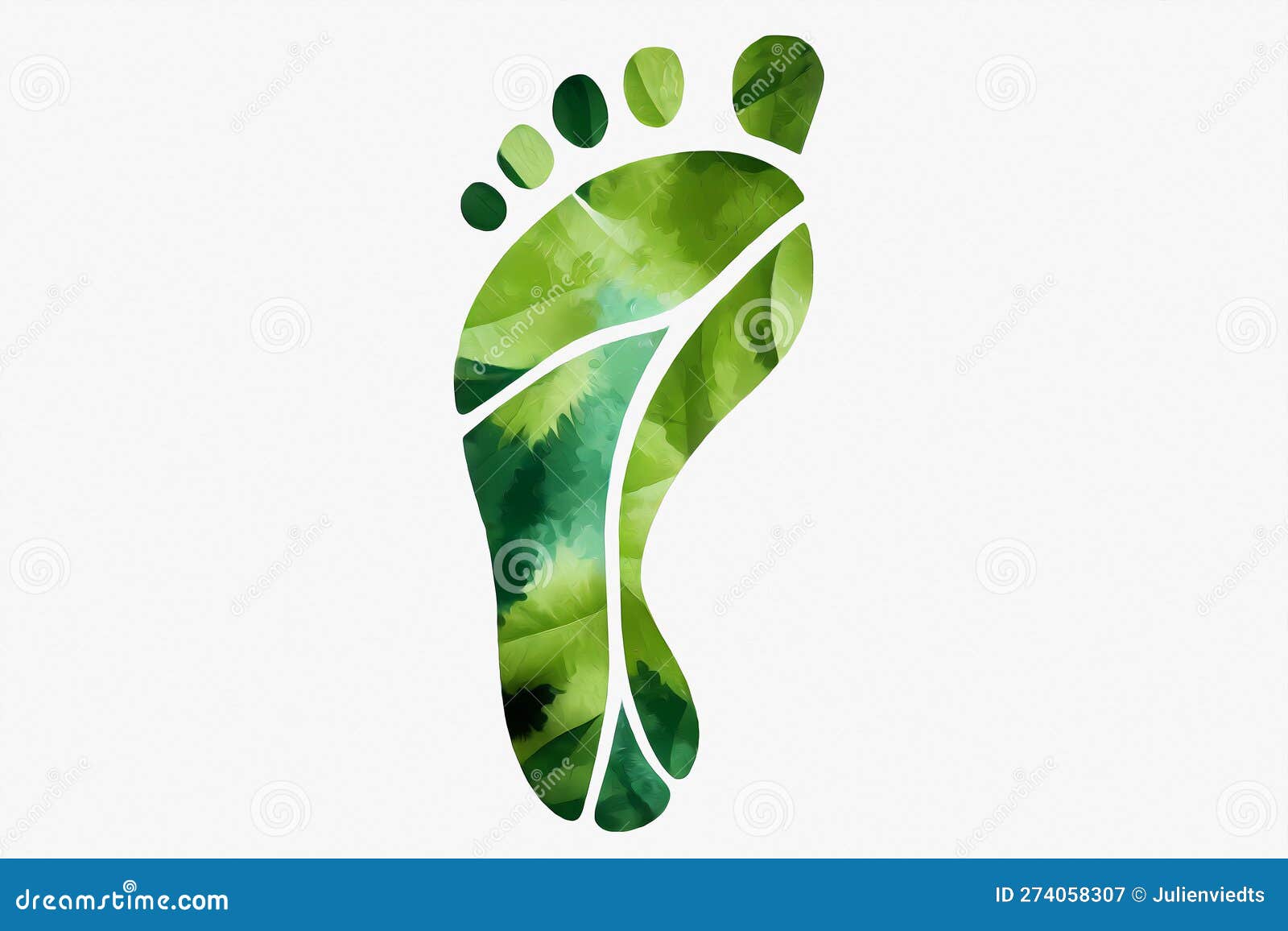 Watercolor Ecological Footprint Leaf Design. Generative Ai Stock ...
