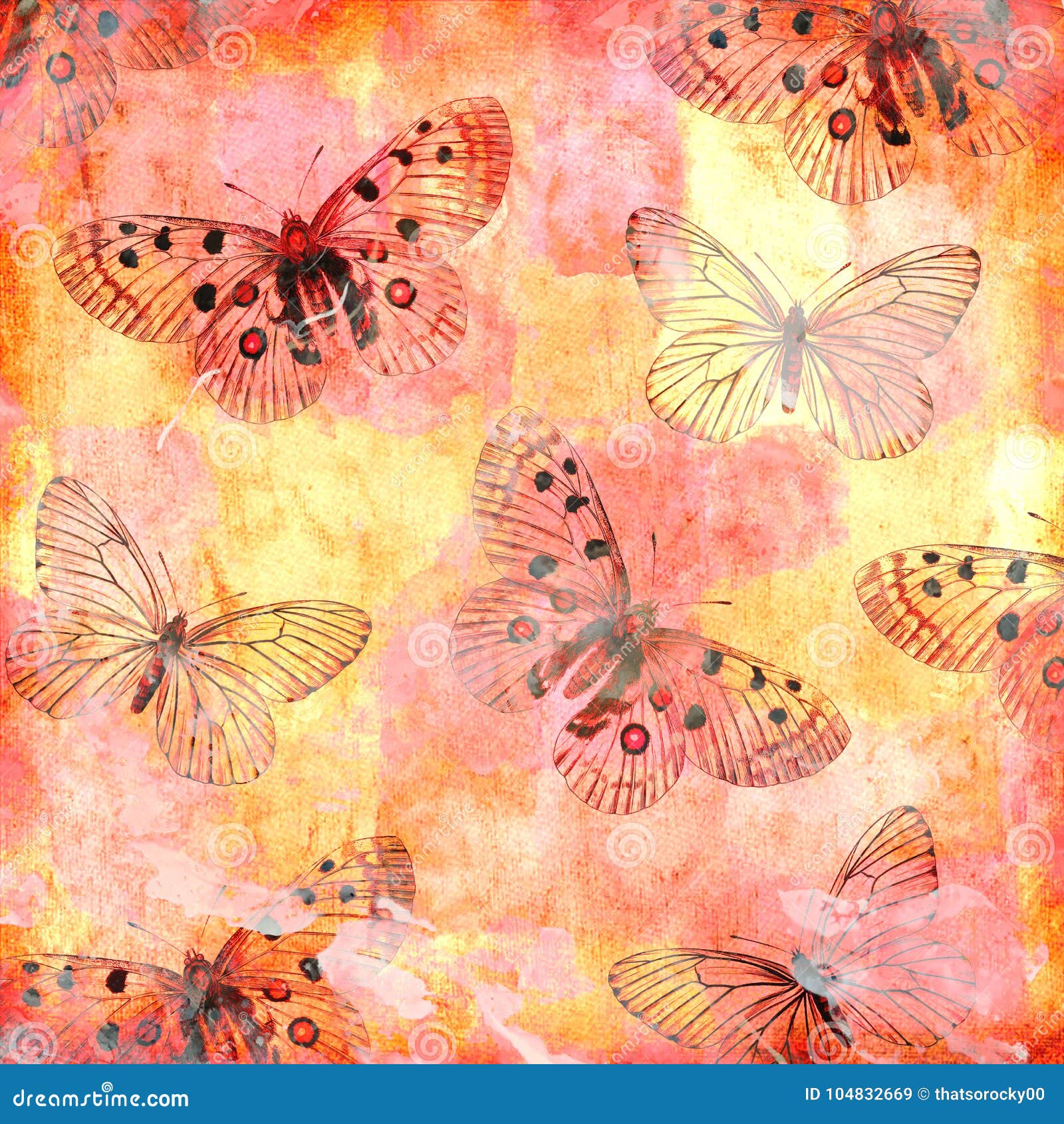Butterfly Texture Modern Pattern Classic Stock Illustration ...