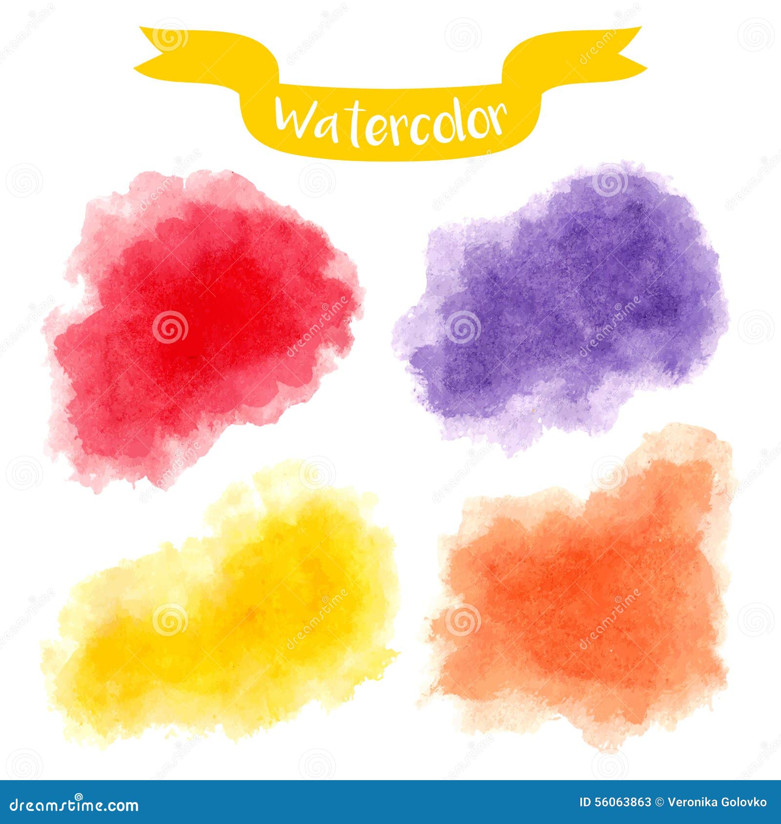 Watercolor elements set stock vector. Illustration of background - 56063863