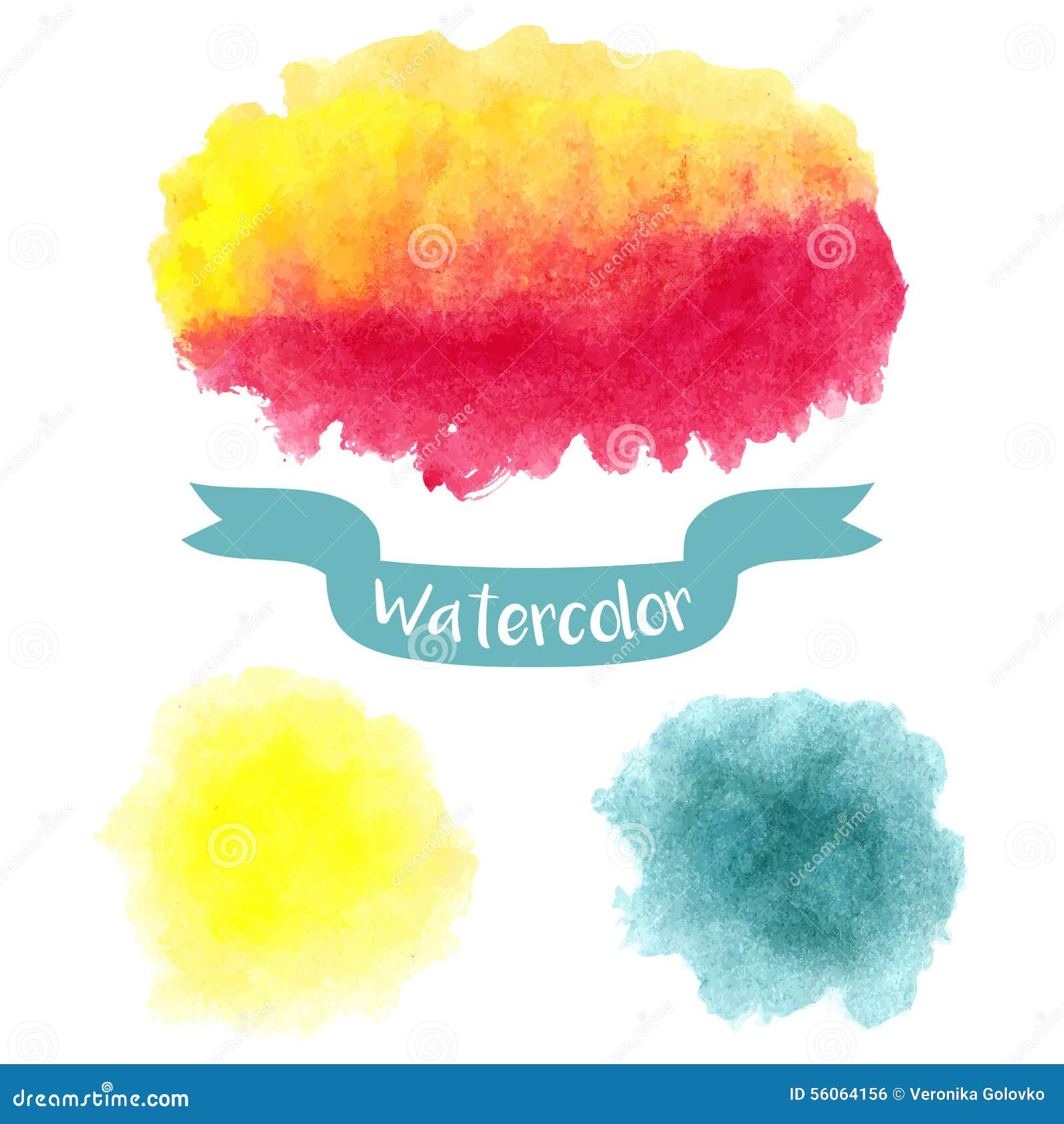 Watercolor elements set stock vector. Illustration of shape - 56064156