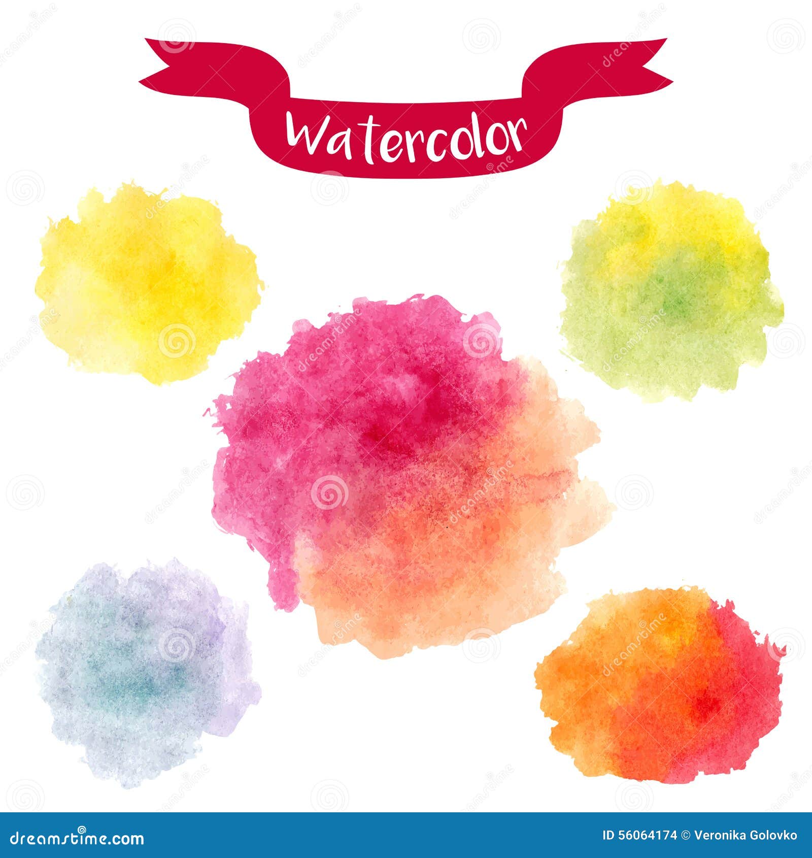 Watercolor elements set stock vector. Illustration of creative - 56064174