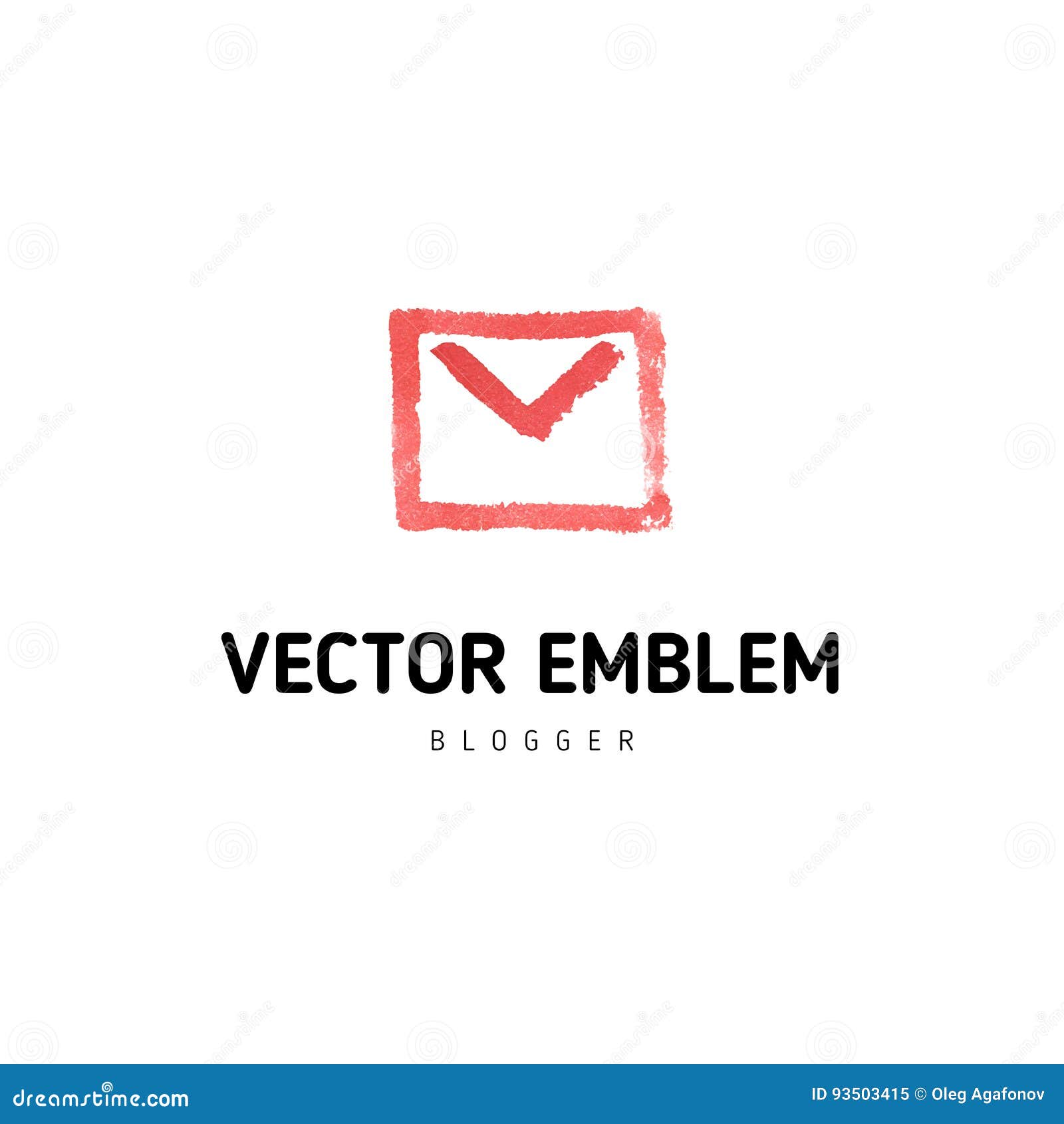 Watercolor Email Icon with Image of Letter and Envelope. Stock ...