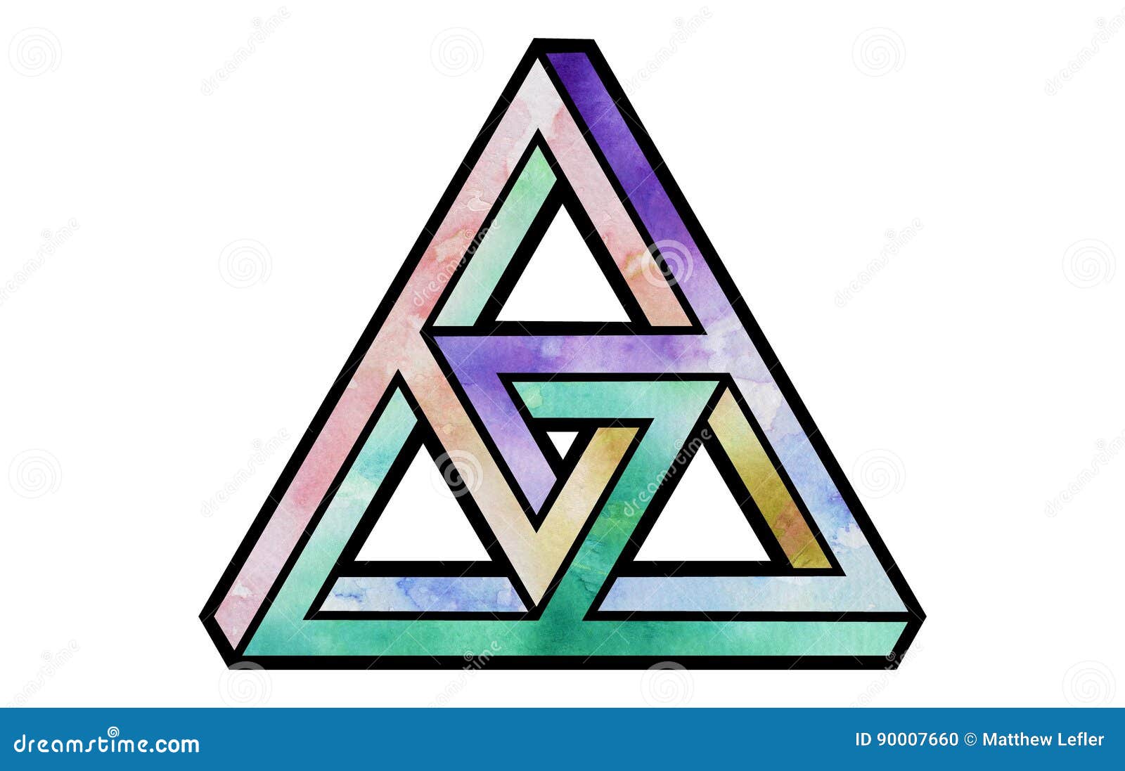 Watercolor Filled Impossible Shape Triangle Stock Vector - Illustration ...