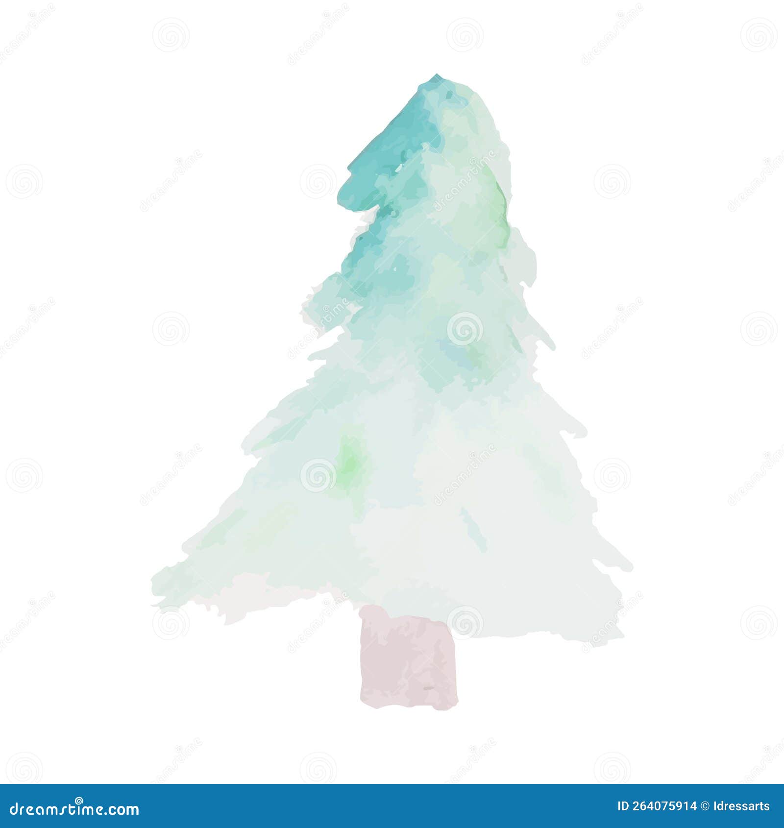 Watercolor Fir Tree, Hand Drawn Illustration Stock Vector ...
