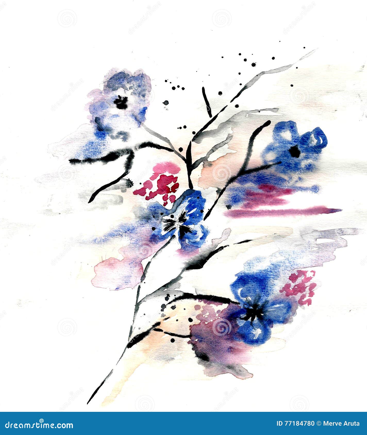 Watercolor Floral Design stock illustration. Illustration of painting ...