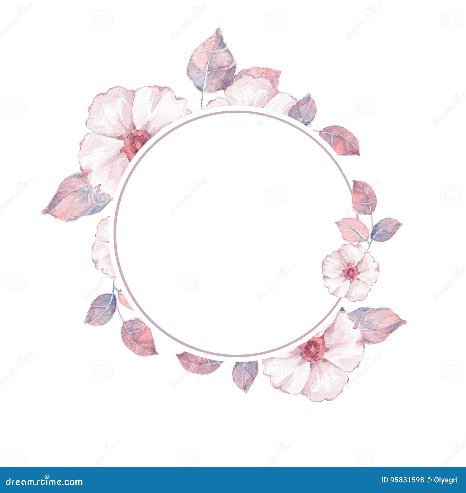 Watercolor Floral Frame 2, Delicate Flowers Stock Illustration ...