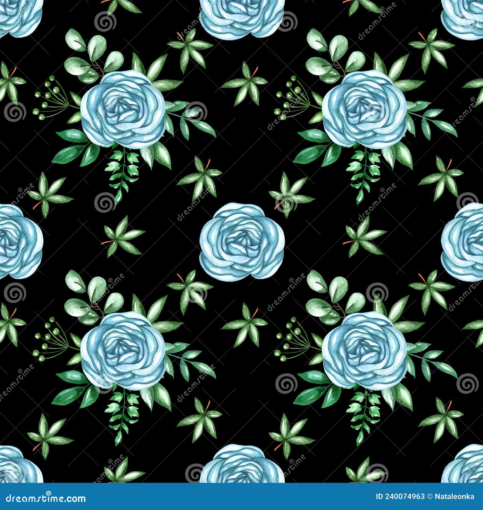 Watercolor Floral Seamless Pattern Stock Illustration - Illustration of ...