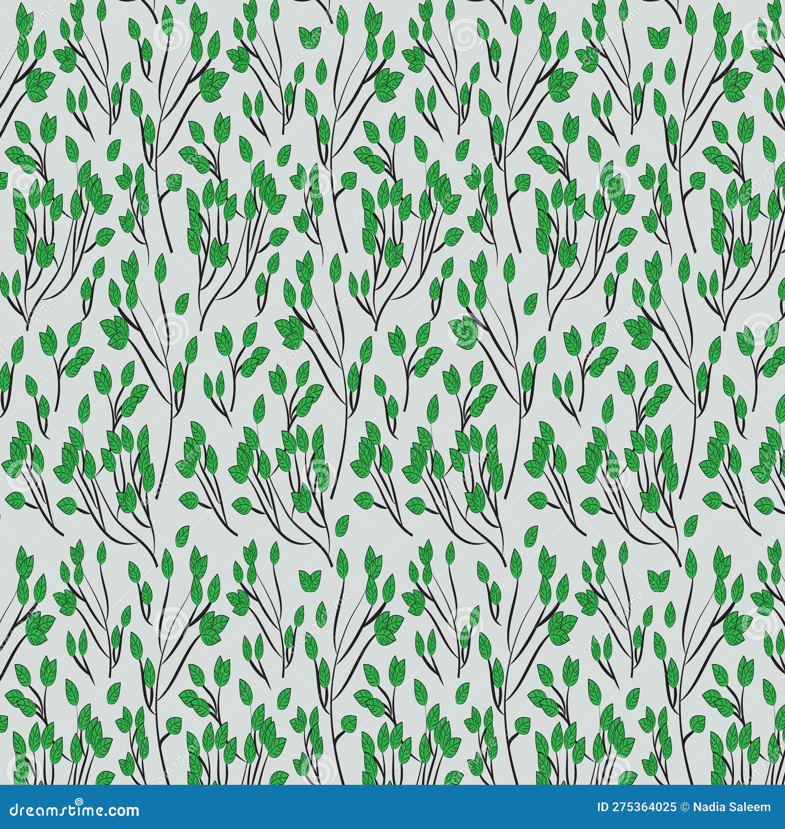 Leaves Vector Repeat Pattern Stock Vector - Illustration of plant ...