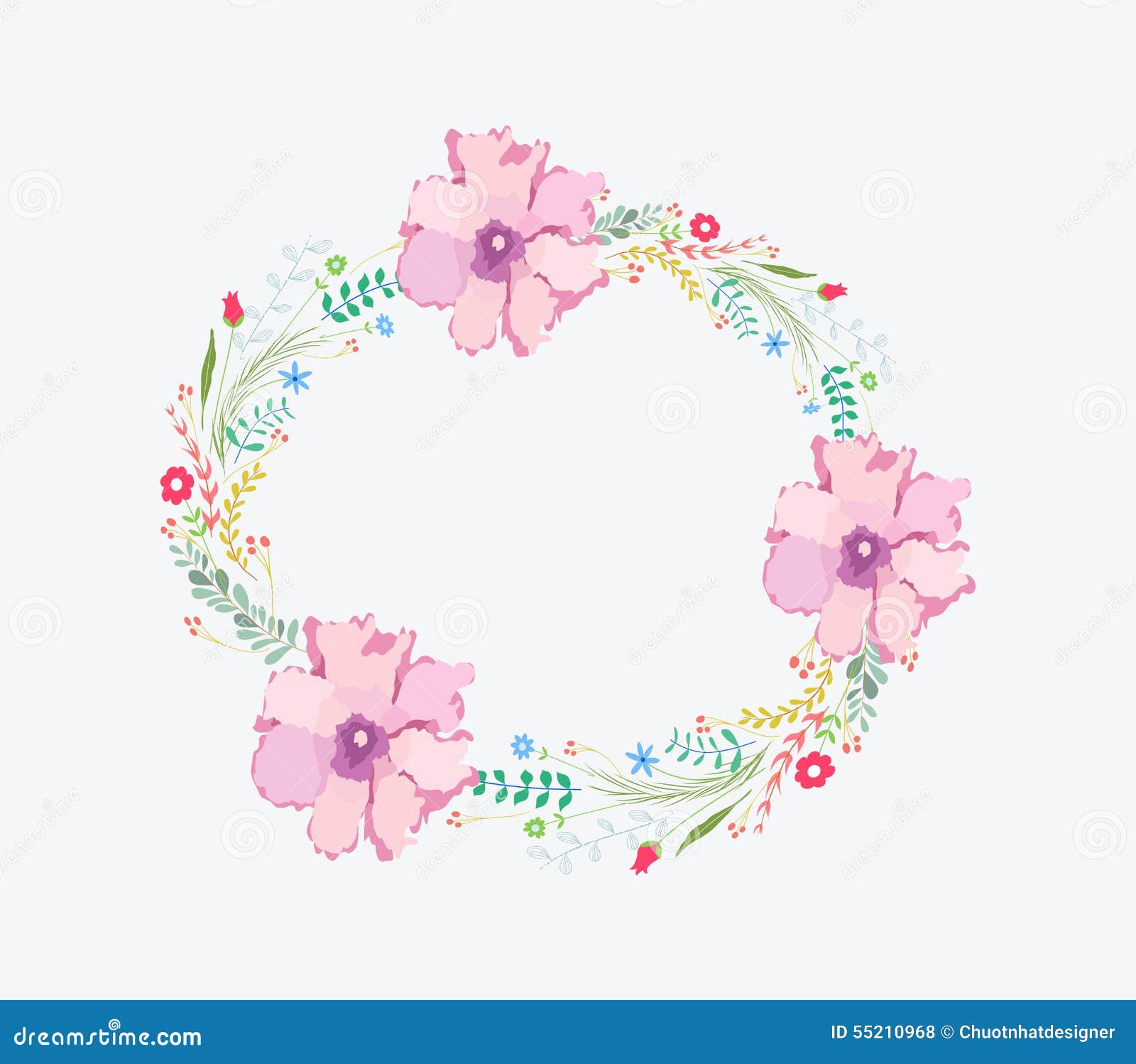 Watercolor Flowers Frame Template Stock Vector - Illustration of nature ...