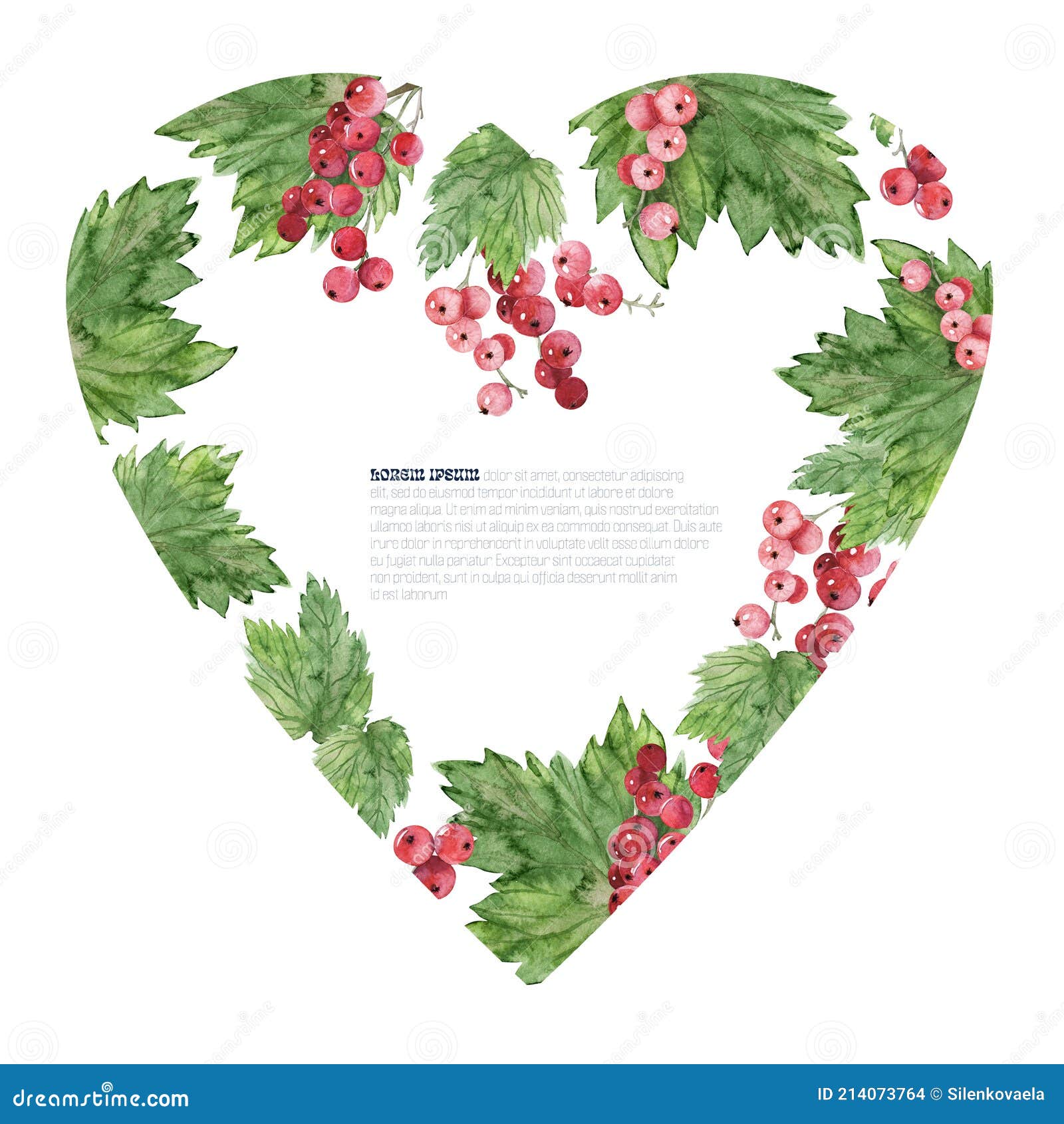 Watercolor Frame with Red Currants Stock Illustration - Illustration of ...