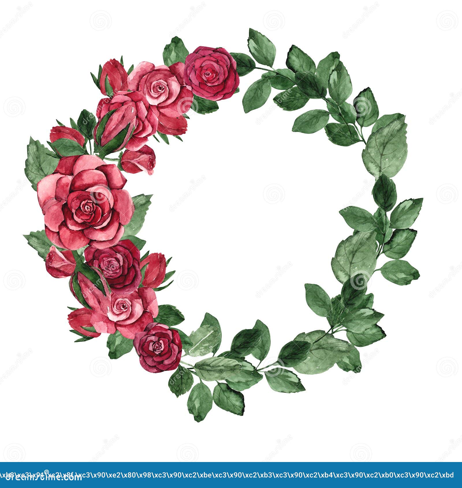Watercolor Frame with Roses Illustration Stock Illustration ...