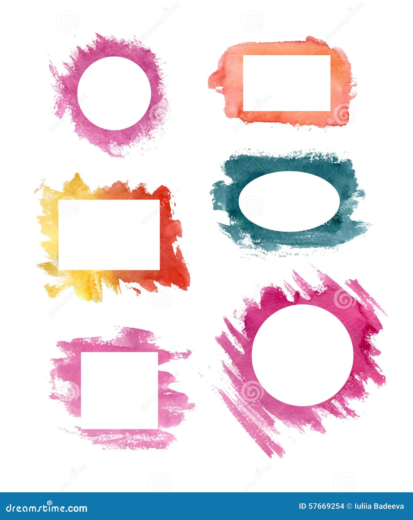 Watercolor frame set stock vector. Illustration of ornate - 57669254