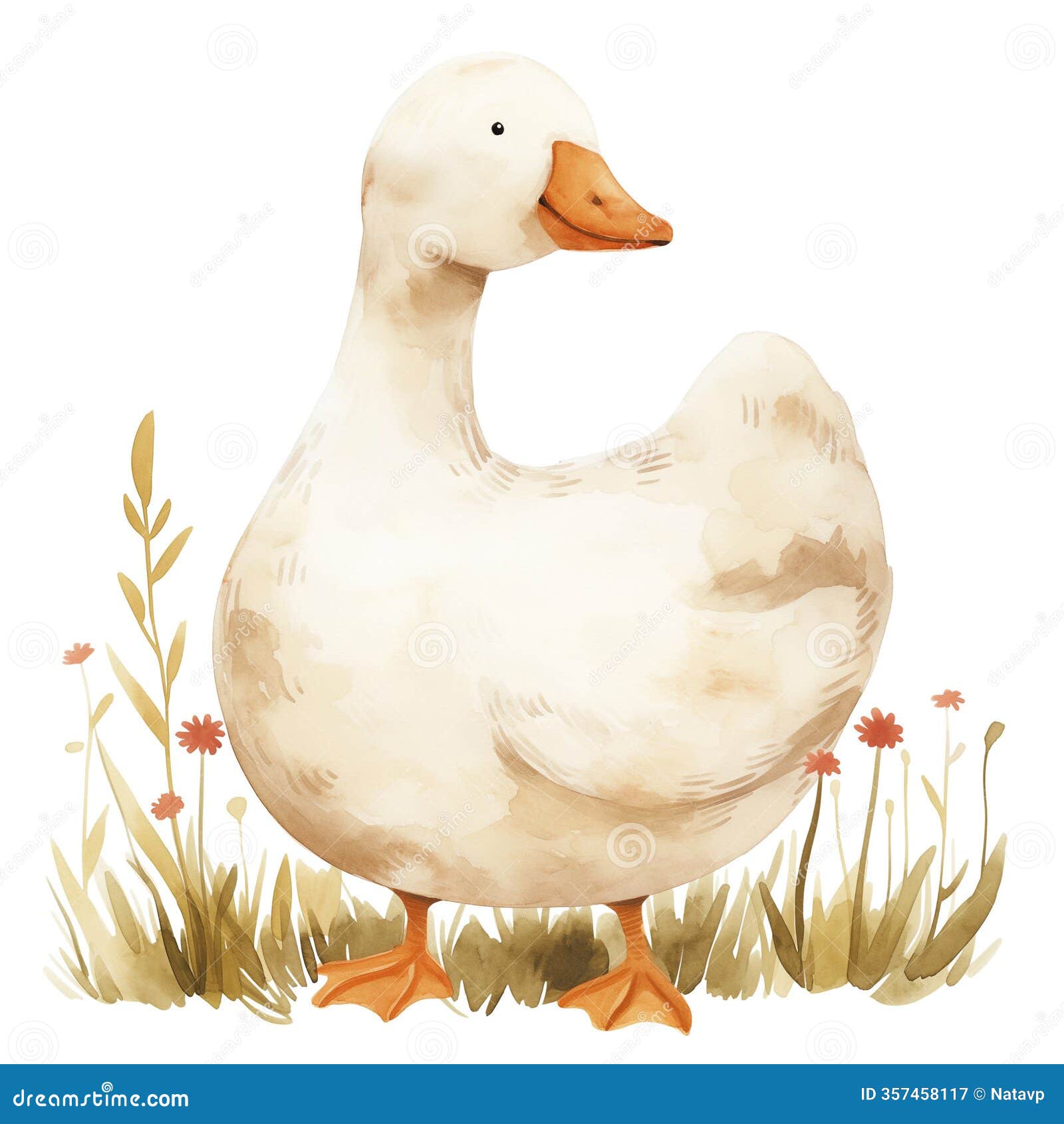 Watercolor Funny Goose Kid S Llustration Stock Illustration ...