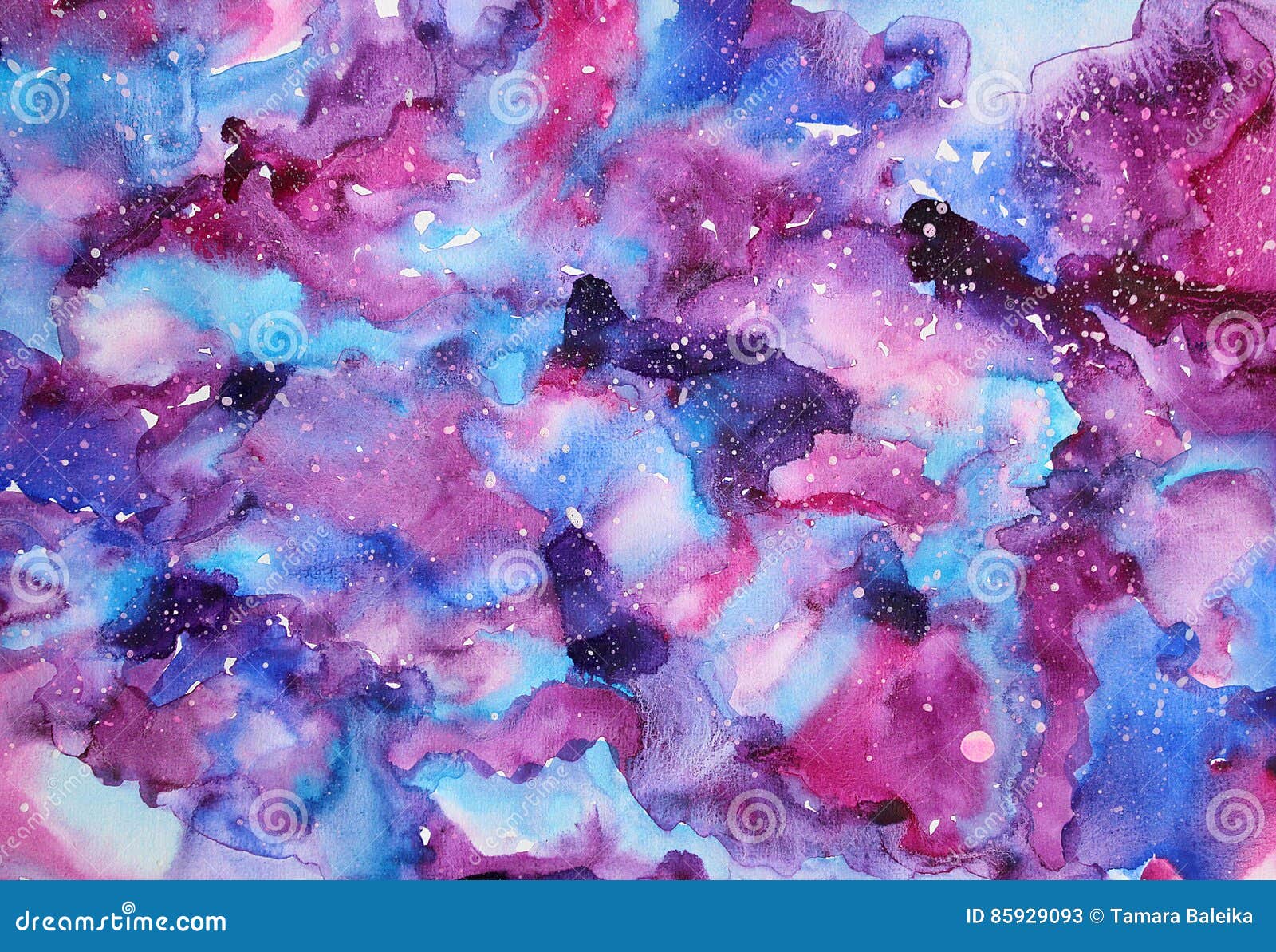 Watercolor Galaxy Illustration. Stock Illustration - Illustration of ...