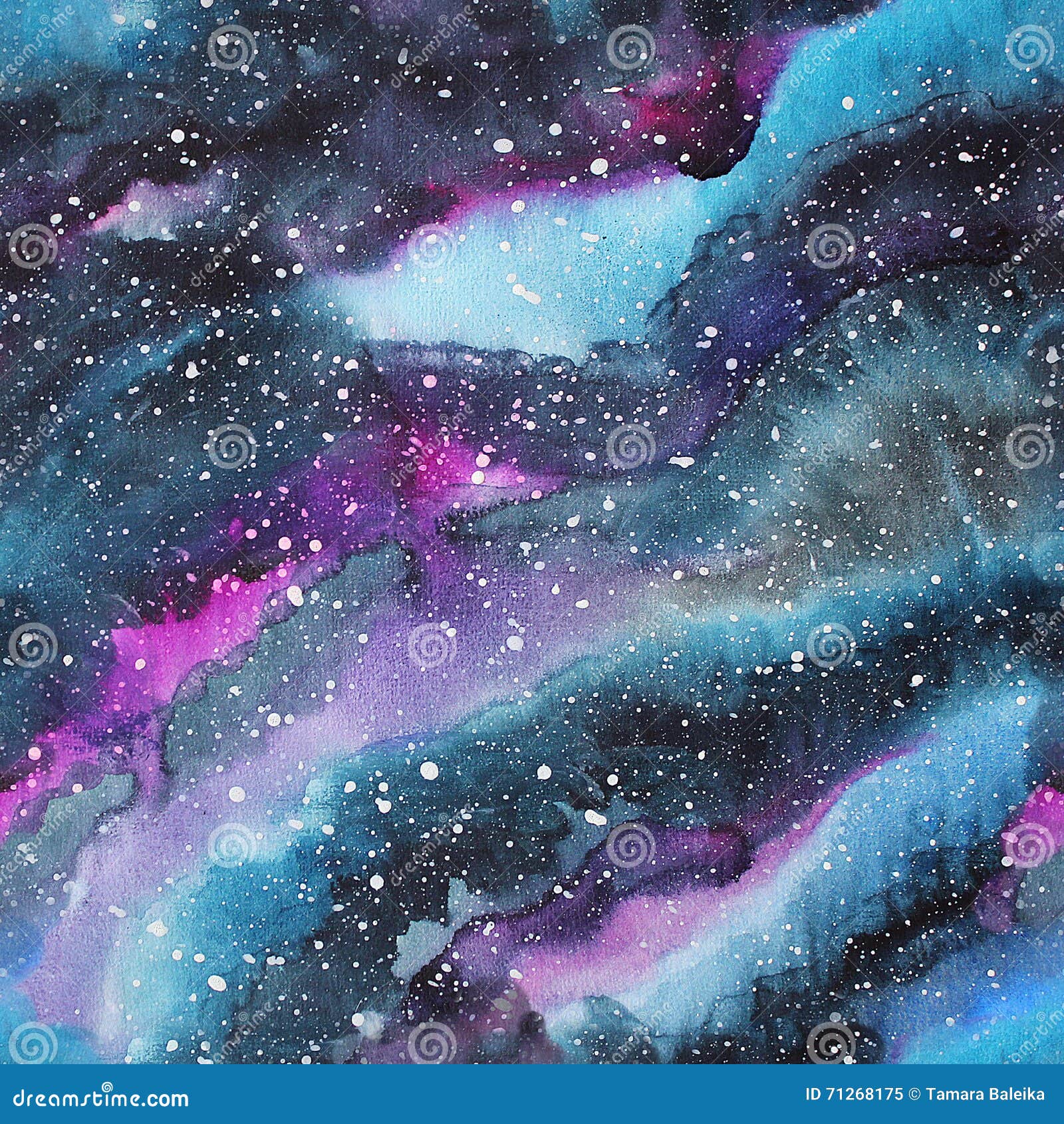 Watercolor Galaxy Illustration. Stock Illustration - Illustration of ...
