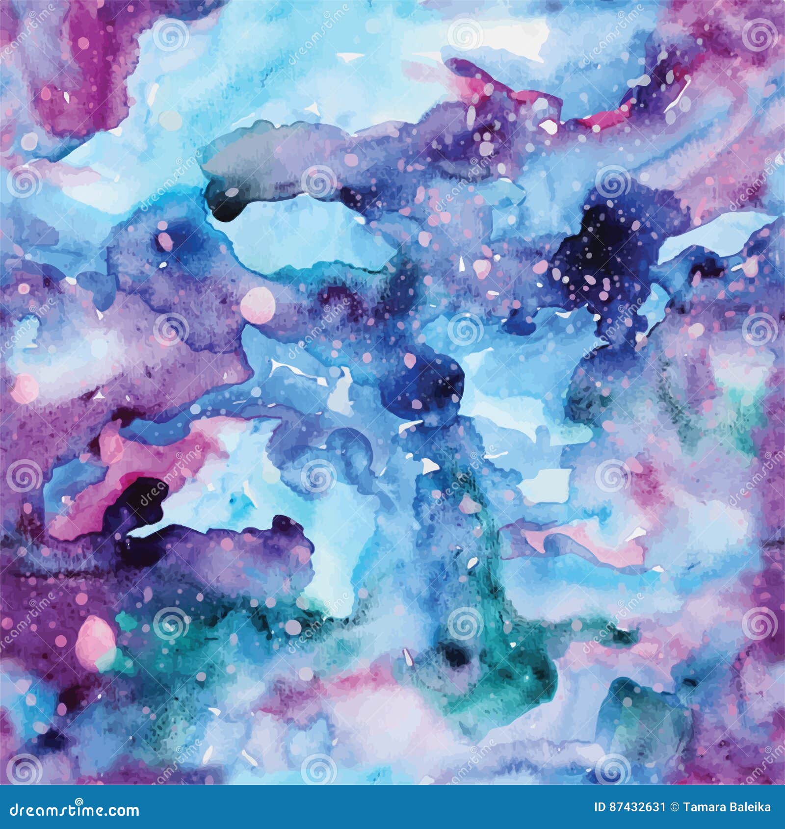 Watercolor Galaxy Illustration. Seamless Pattern. Stock Vector ...