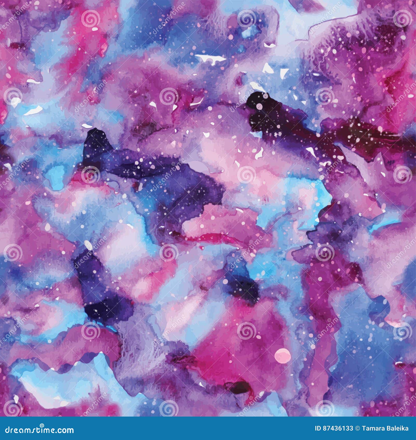 Watercolor Galaxy Illustration. Seamless Pattern. Stock Vector ...