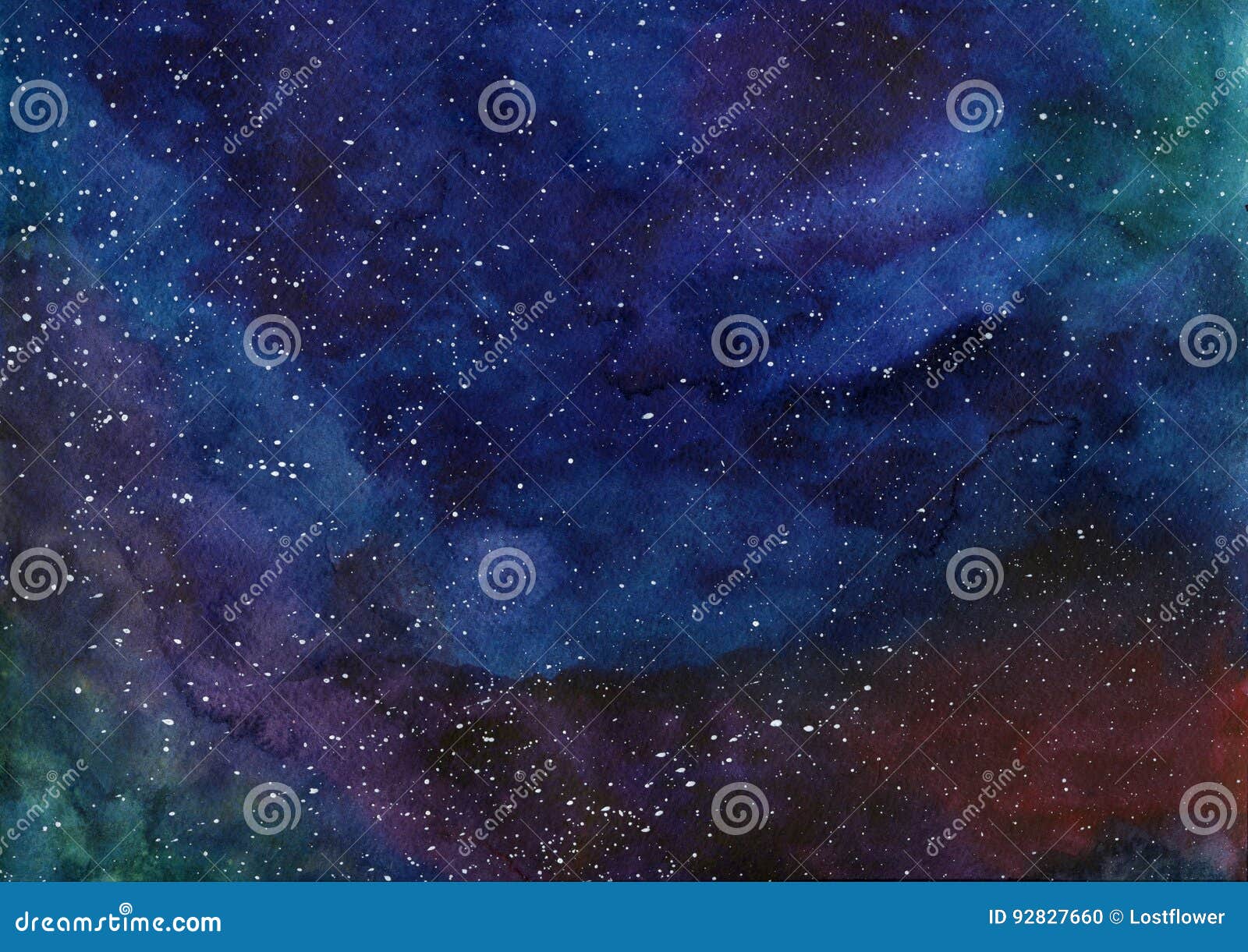Watercolor Galaxy Background. Vector Illustration | CartoonDealer.com ...