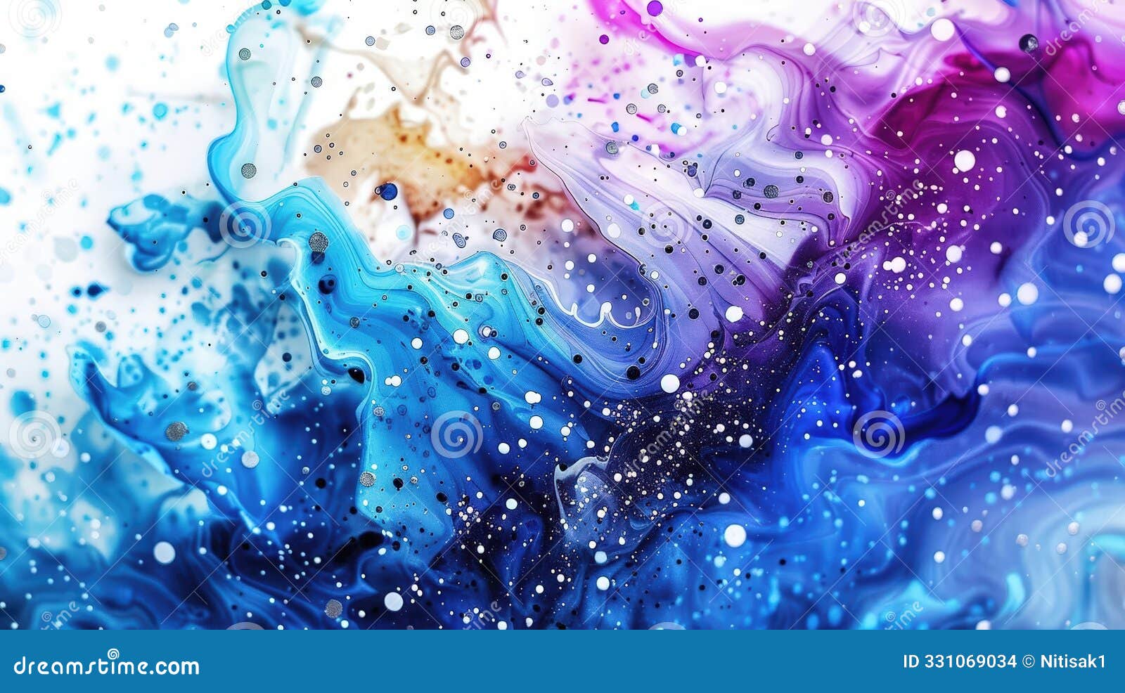 Watercolor Galaxy Painting with Splatter Effect Stock Illustration ...