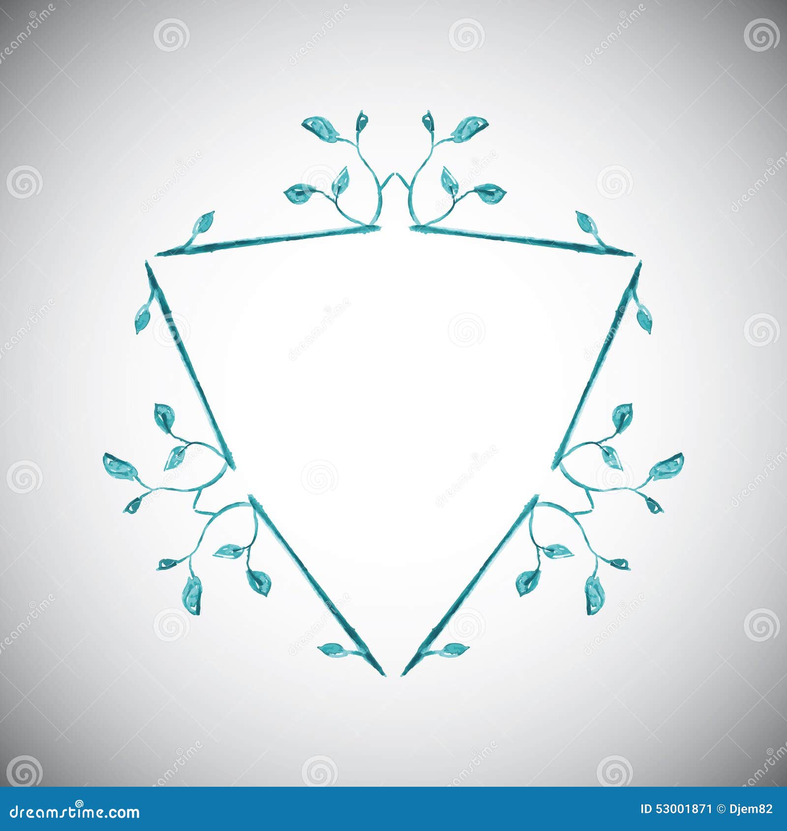 Watercolor geometric frame stock vector. Illustration of curl - 53001871