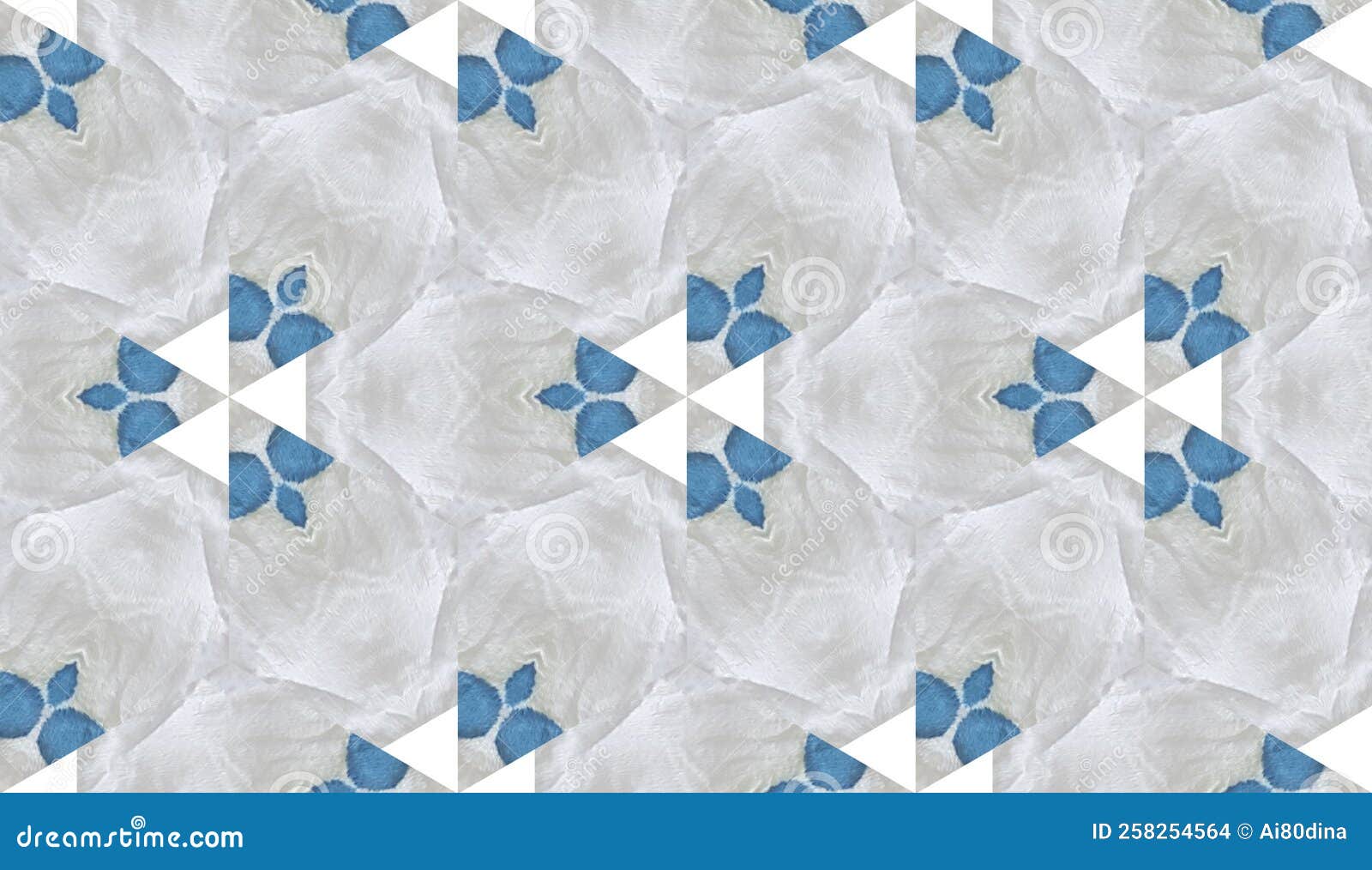 Watercolor Geometric Pattern. Indigo Decorative Texture. Watercolor ...