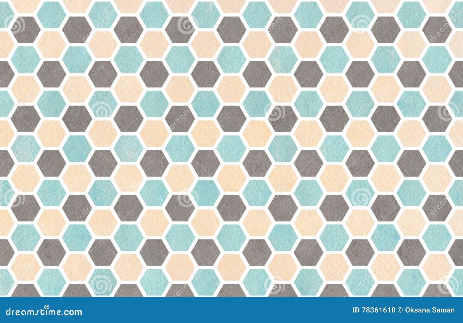 Watercolor Geometrical Comb Pattern. Stock Illustration - Illustration ...